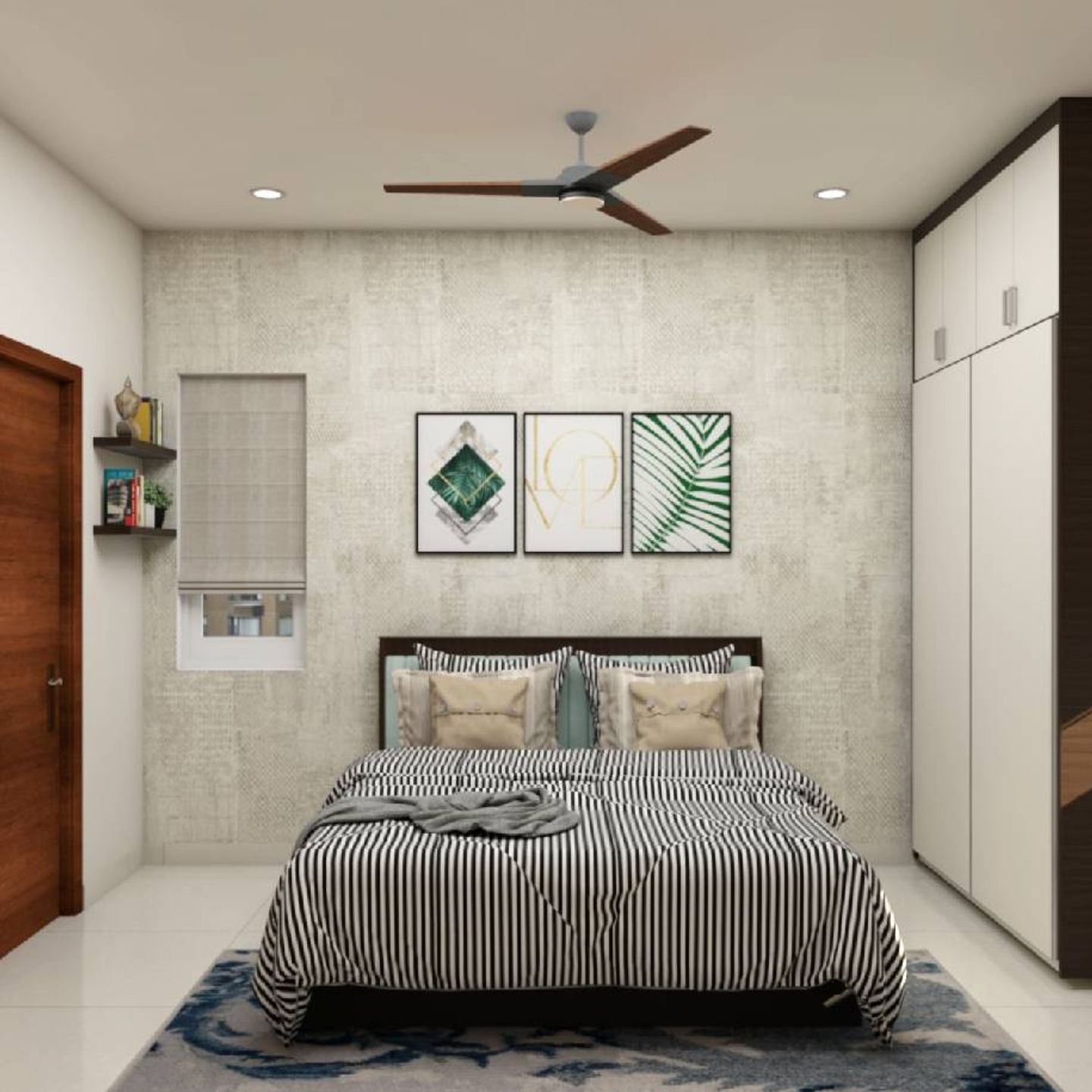 Modern Guest Bedroom Design With A Sliding Wardrobes| Livspace