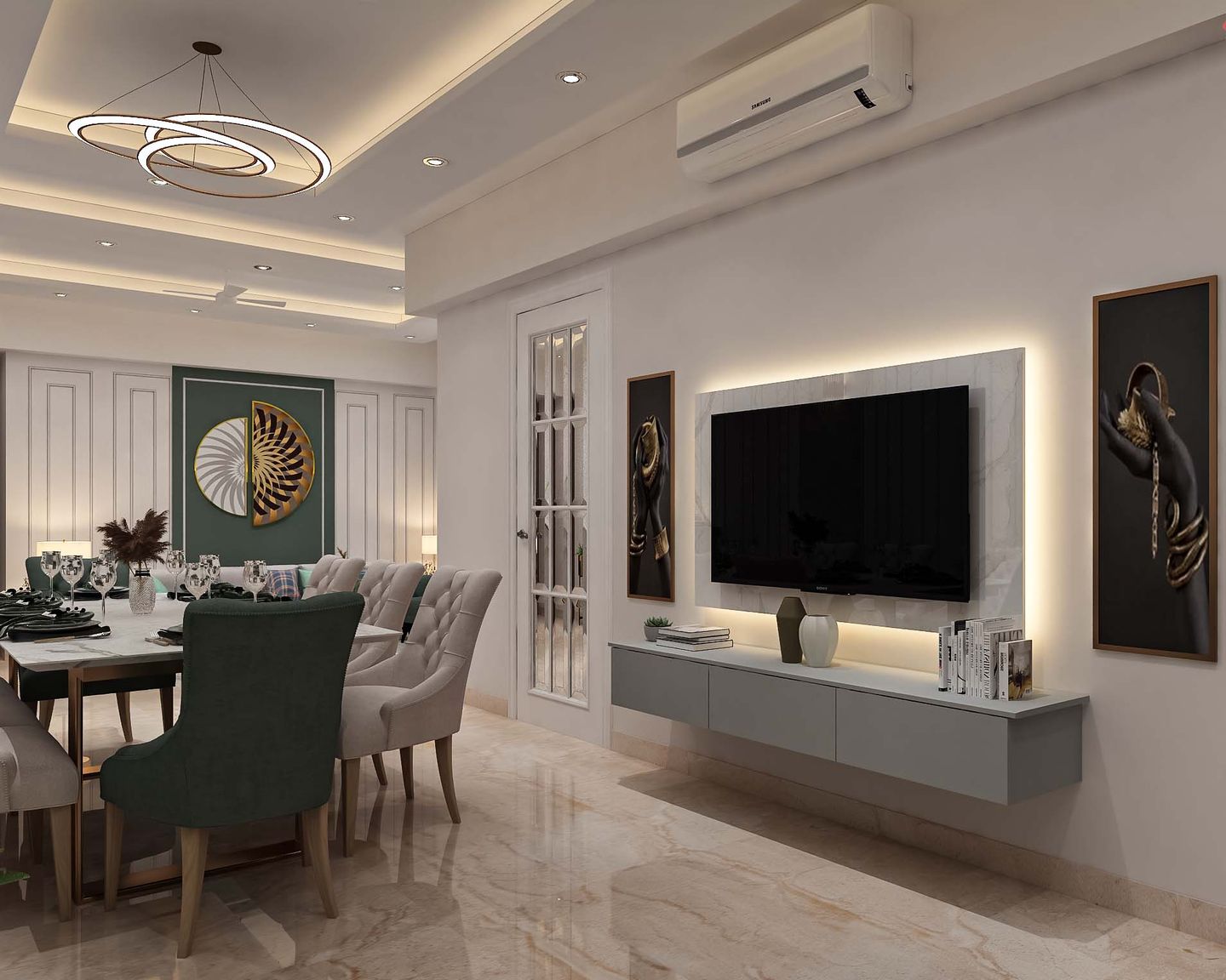 Modern TV Unit Design With 3-Drawers | Livspace