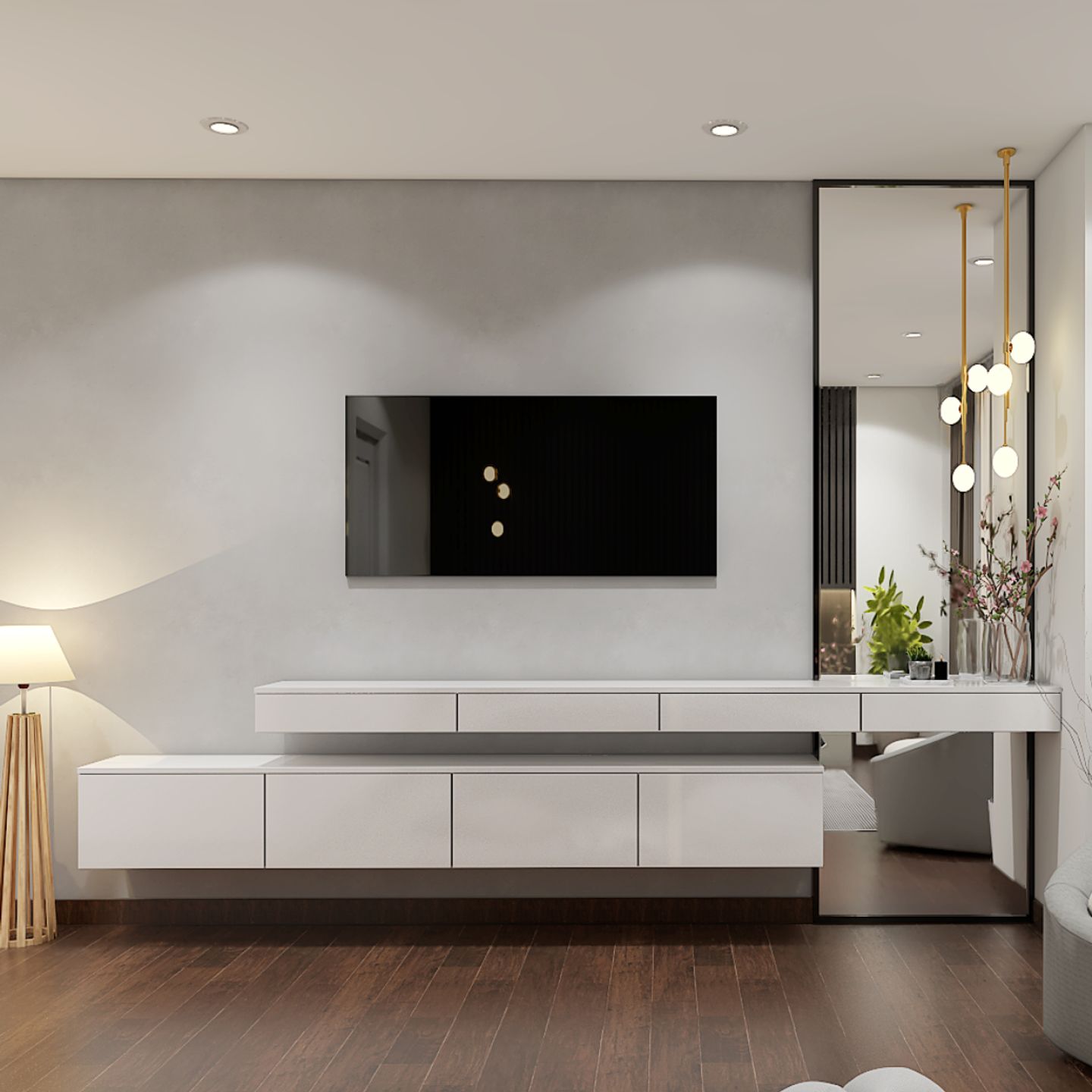 Compact Wall-Mounted TV Cabinet | Livspace