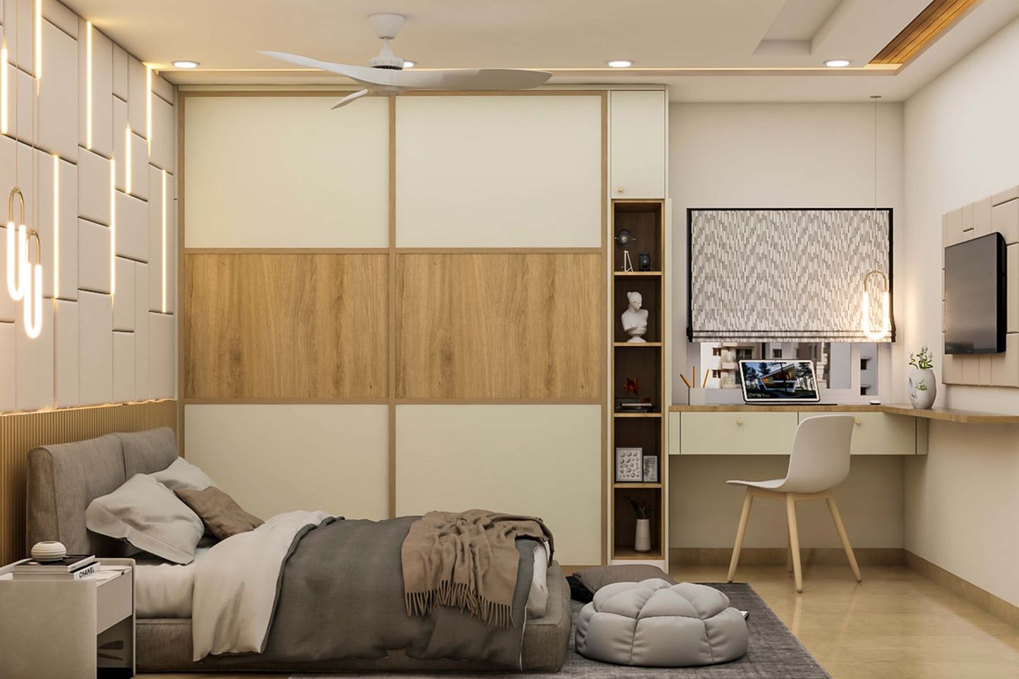 2-Door Floor-To-Ceiling Wardrobe Design | Livspace