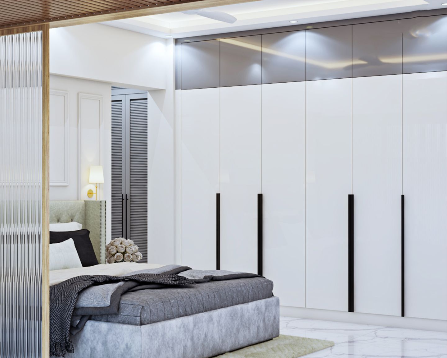 6-Door Modern Wardrobe Design For Bedrooms | Livspace