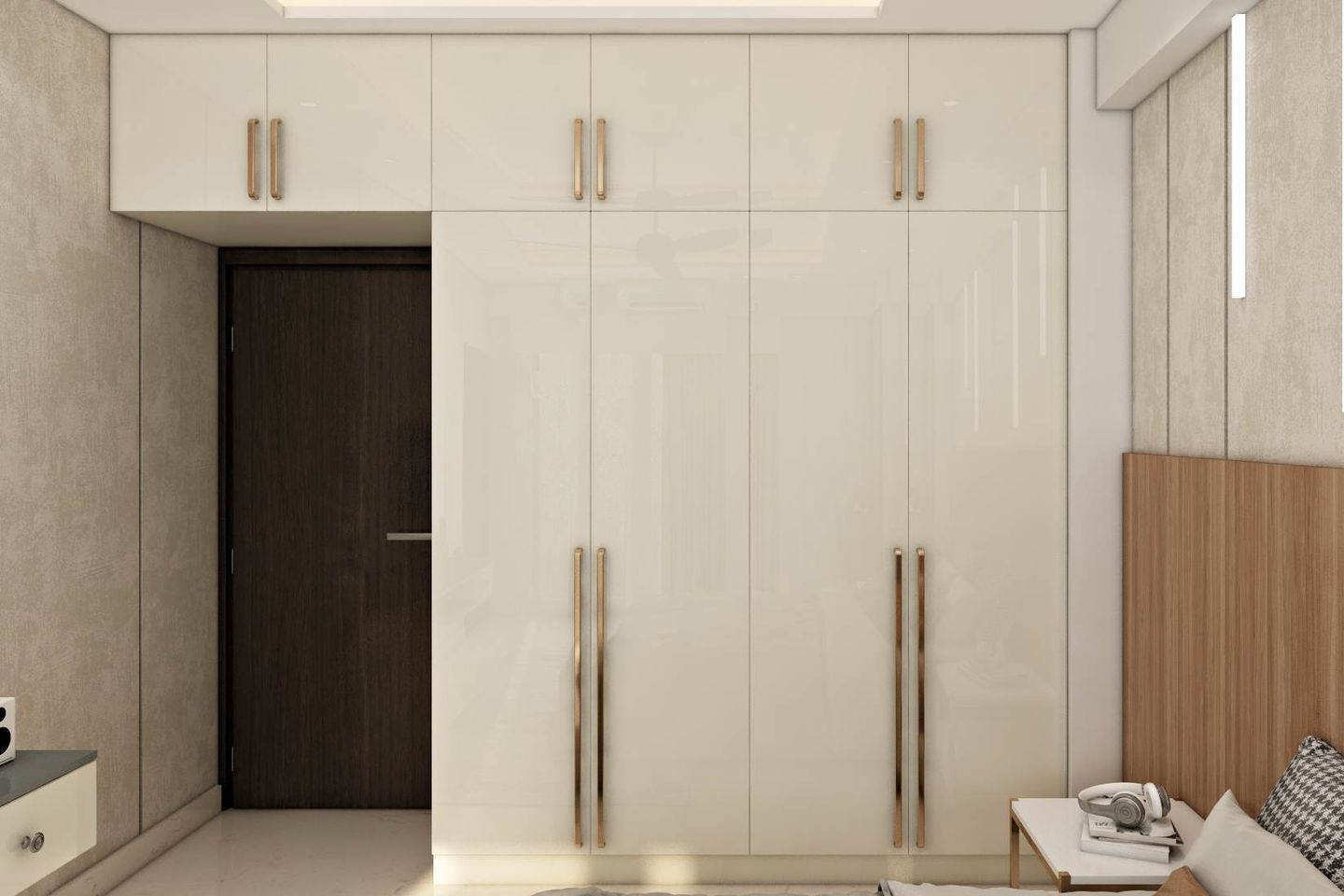 Cream-Coloured Swing Wardrobe For Bedrooms | Livspace