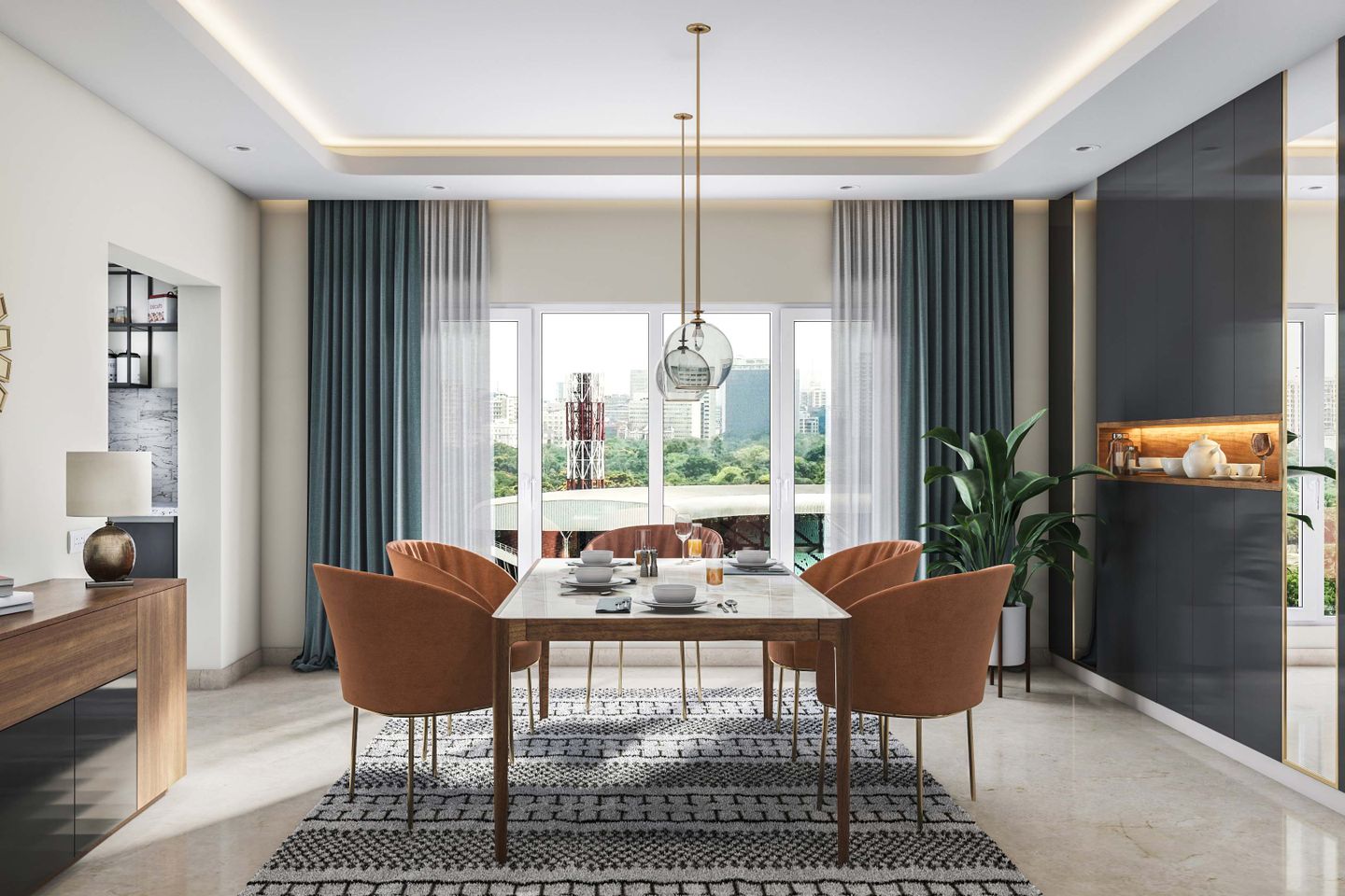 Contemporary Ceiling Design With Paint Finish | Livspace