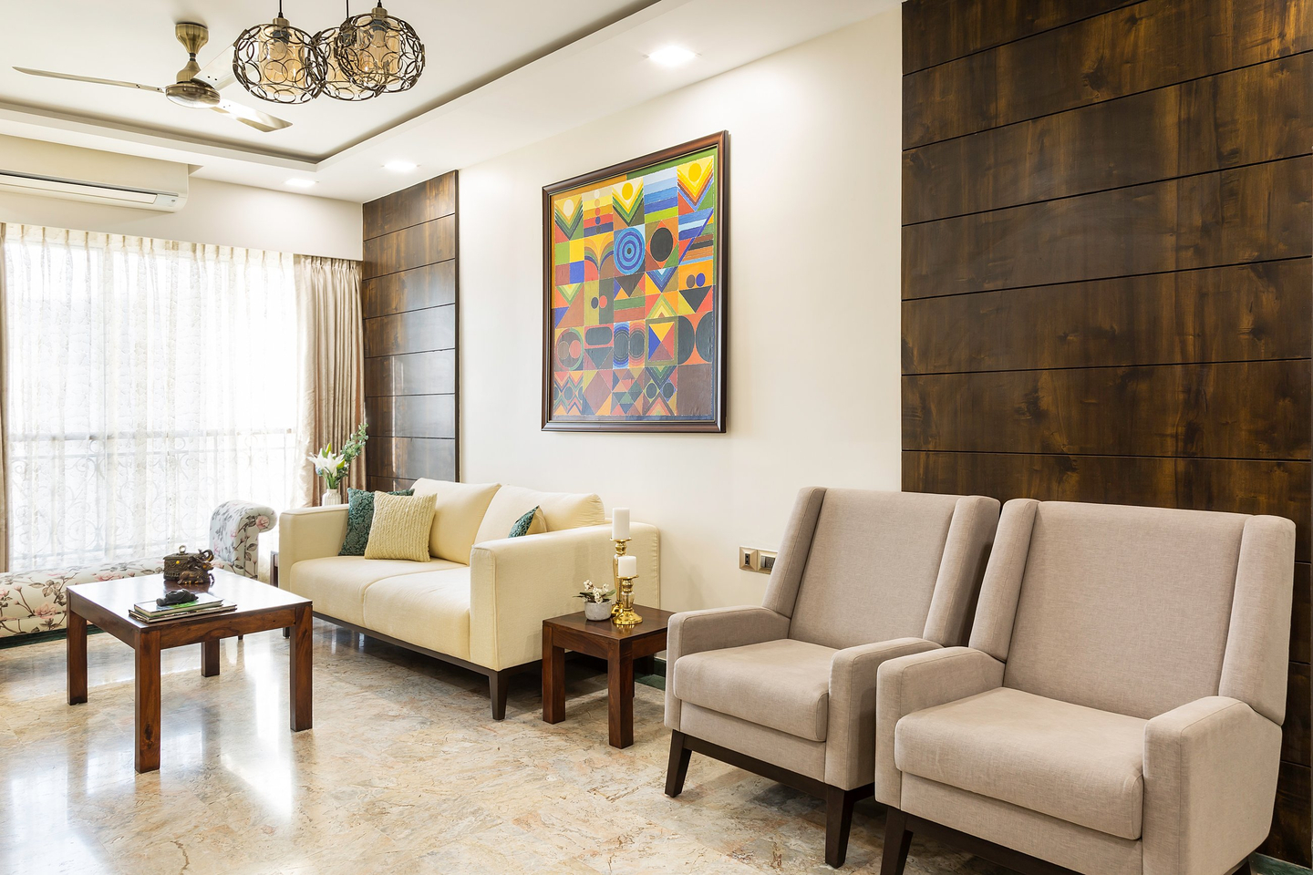 Peripheral False Ceiling With Cove Lights | Livspace