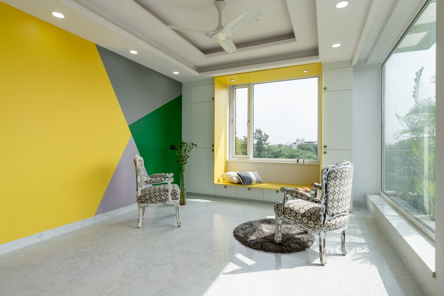 Contemporary Double Layer Drop-Down False Ceiling | Livspace