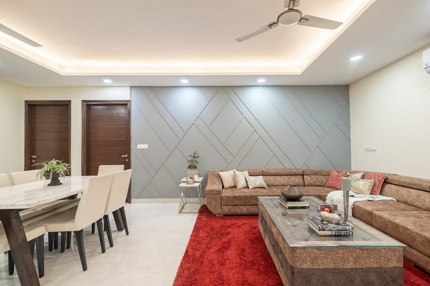 Contemporary Large Peripheral POP False Ceiling| Livspace