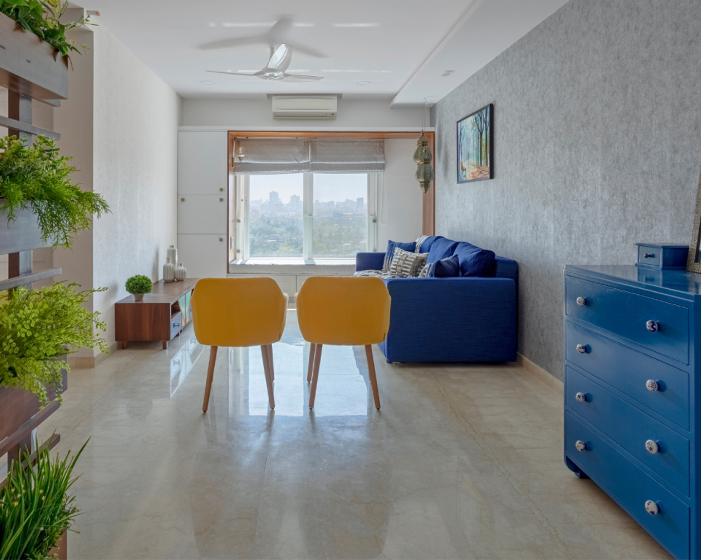 Glossy Flooring Design For Modern Living Rooms | Livspace