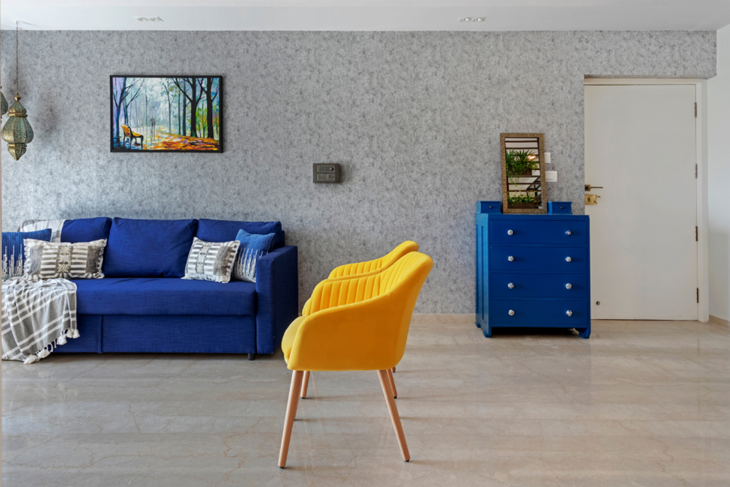 Glossy Flooring Design For Modern Living Rooms | Livspace