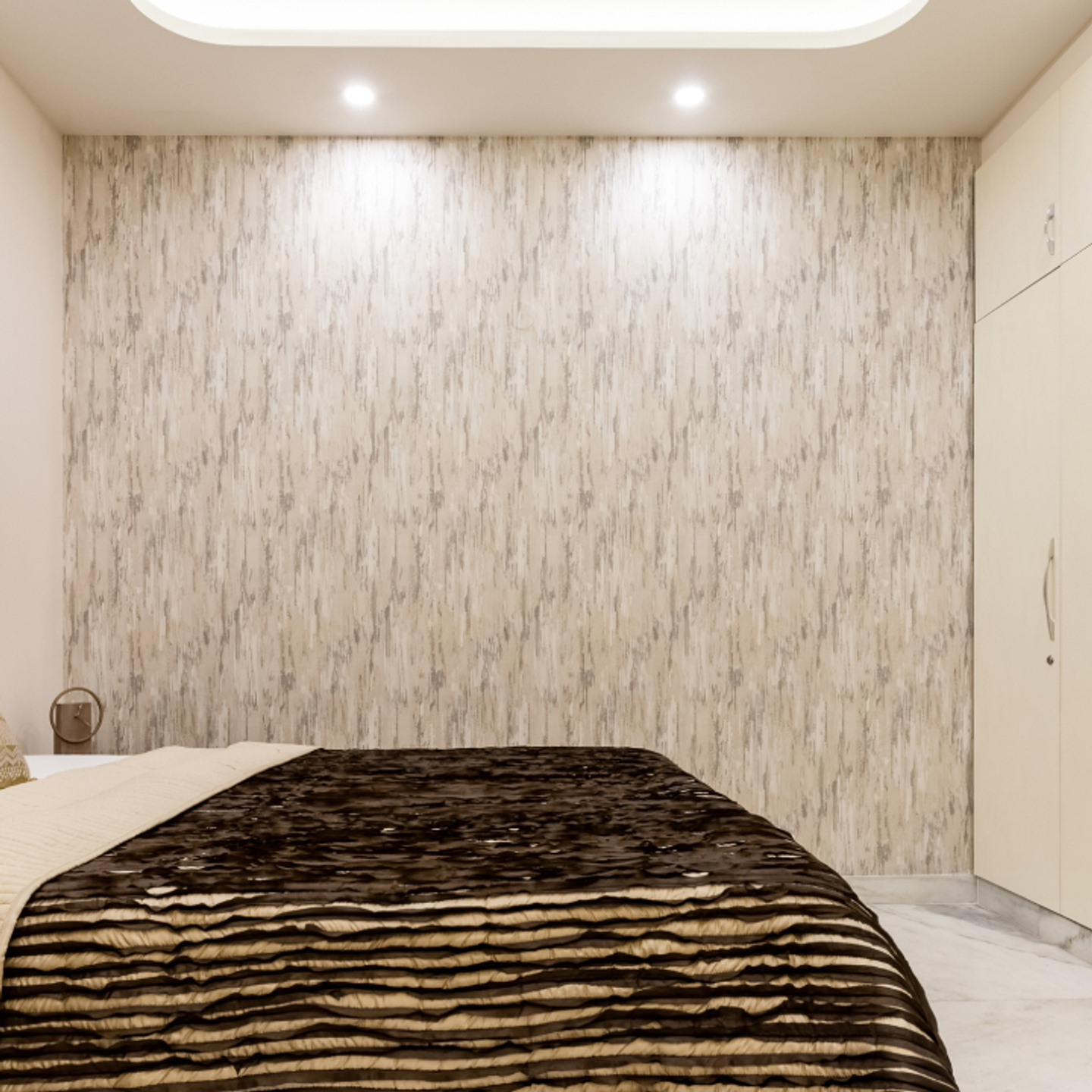 Light-Shaded Wallpaper Design For Bedrooms | Livspace