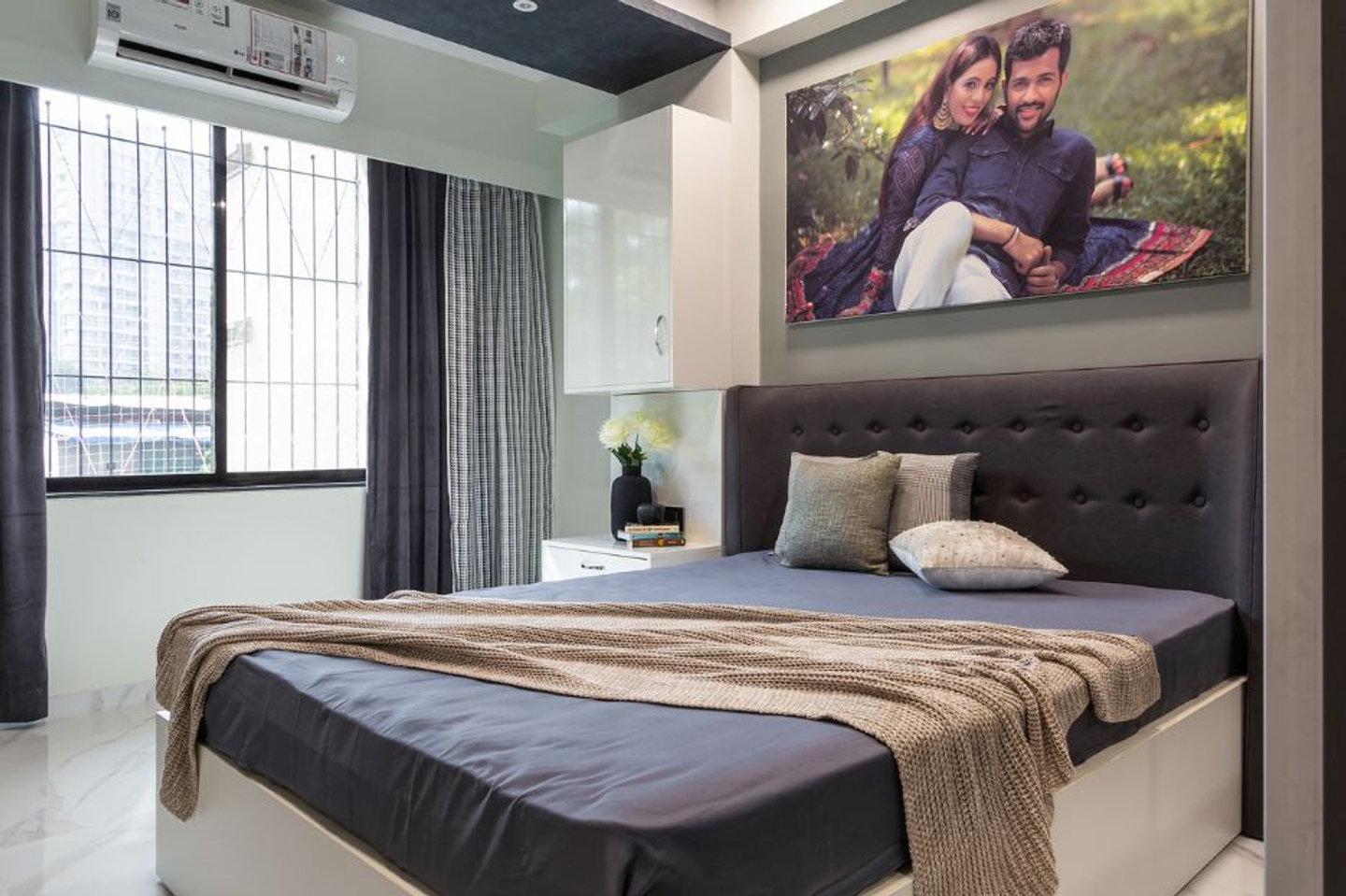 Sliding Window Design With A Black Aluminium Frame | Livspace