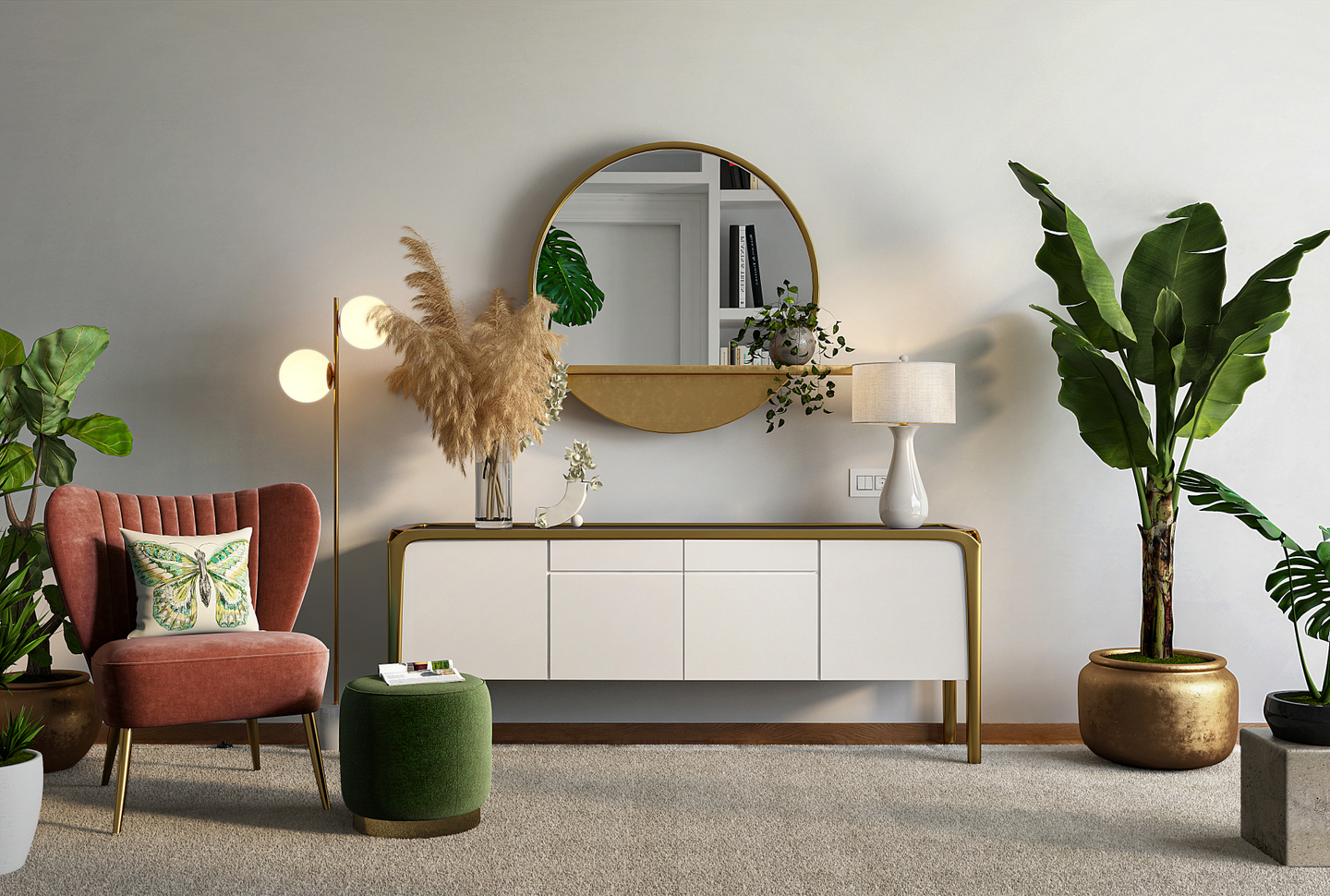 Modern Spacious Foyer Design With Luxurious Decor | Livspace