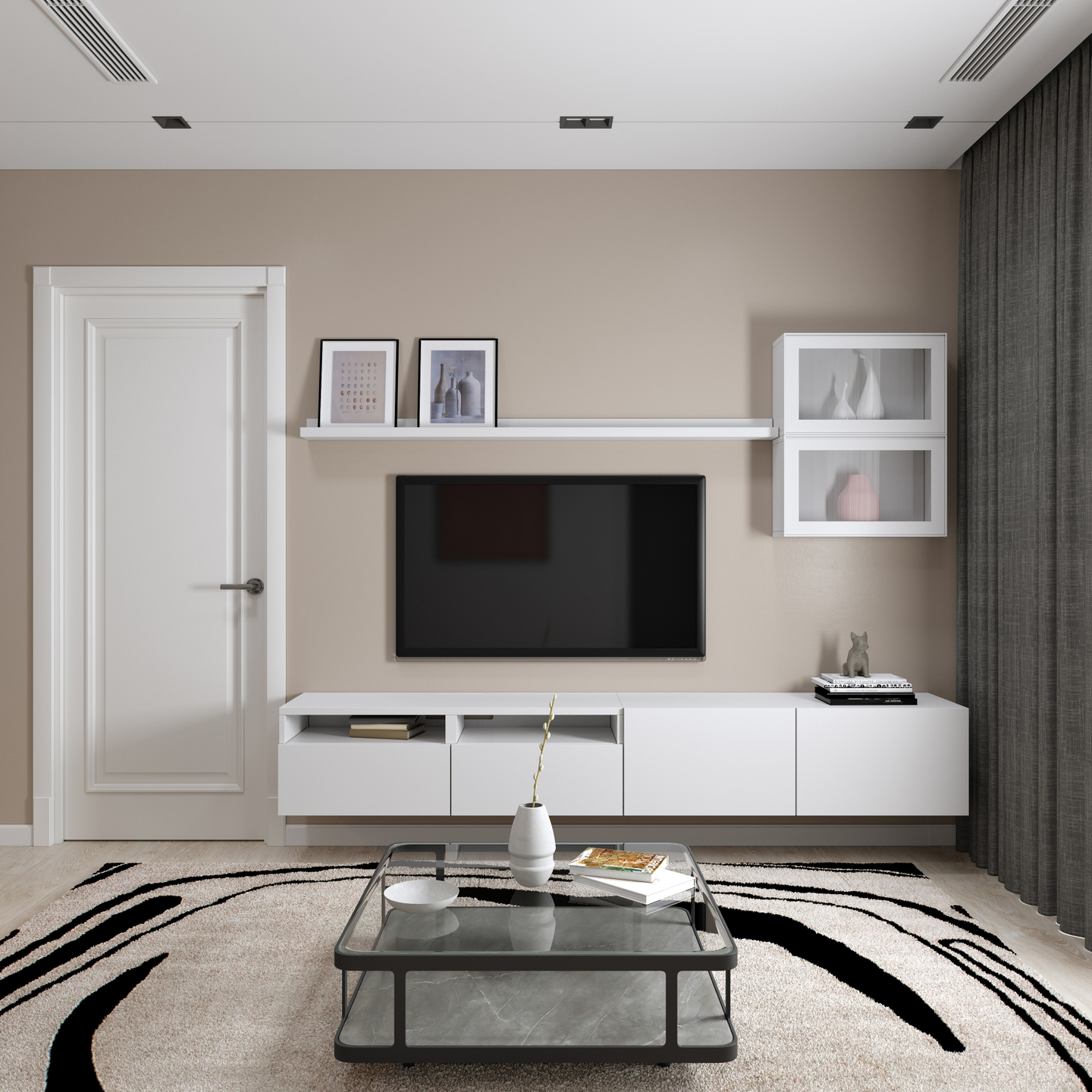 Spacious Contemporary Themed Convenient TV Unit Design | Livspace