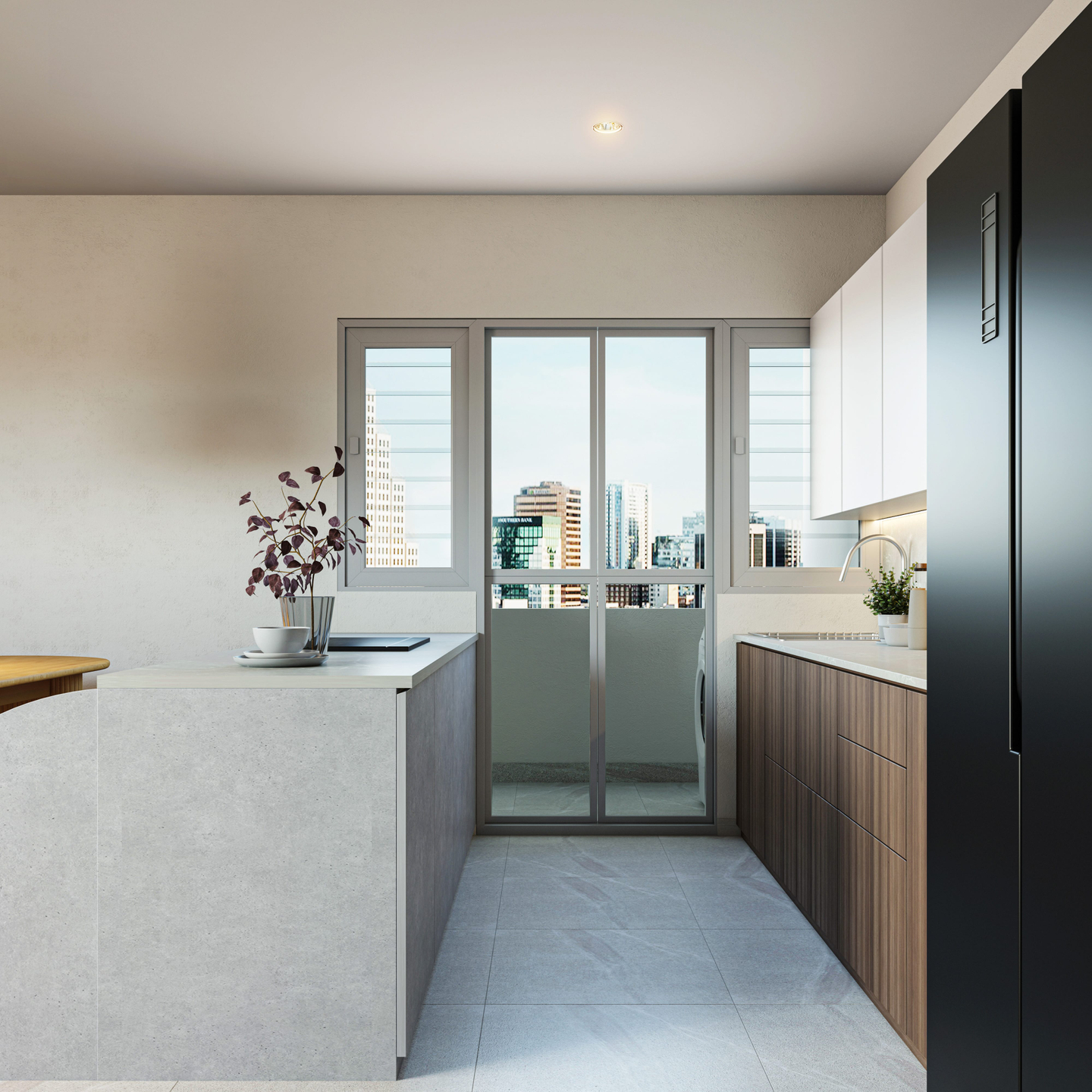 Modern Parallel Kitchen Cabinet Design | Livspace