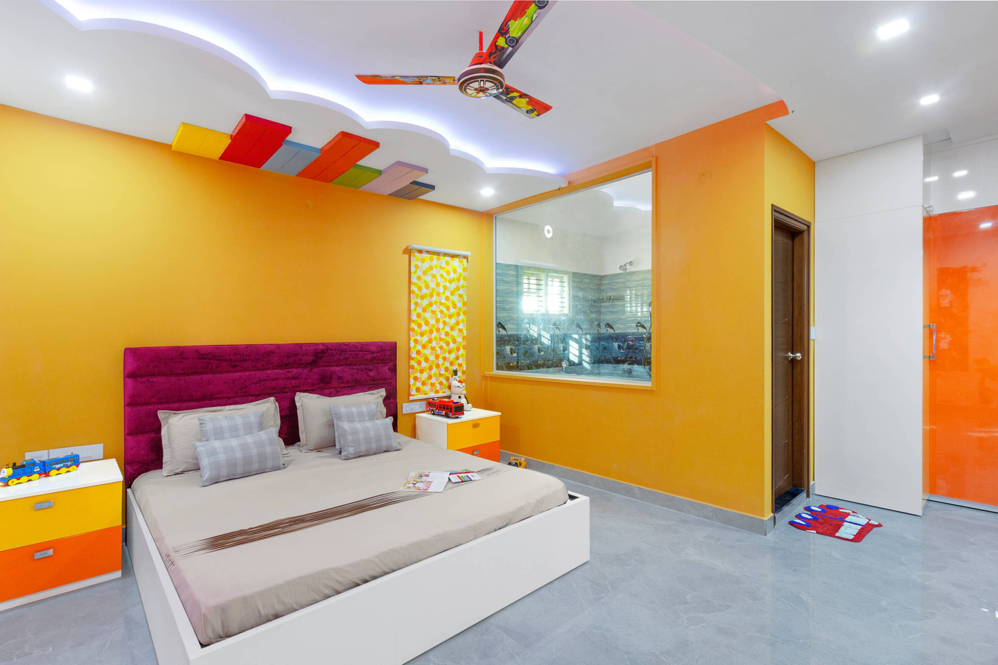 Compact Cloud-Shaped False Ceiling Design | Livspace