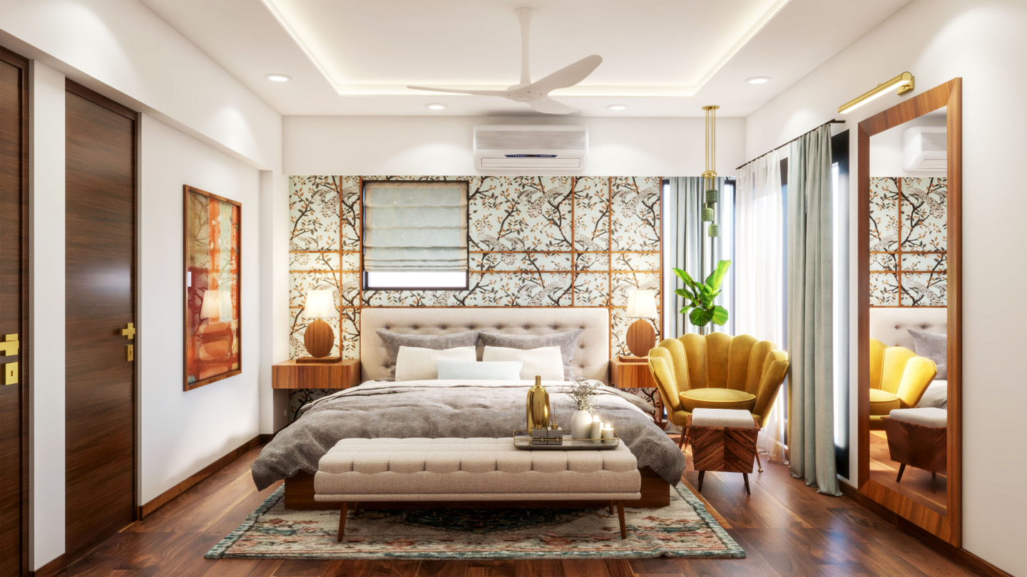 Spacious Traditional Master Bedroom With Wooden Flooring | Livspace