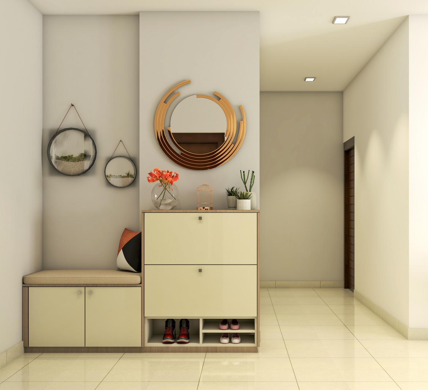 Budget-Friendly & Sleek Foyer Area | Livspace