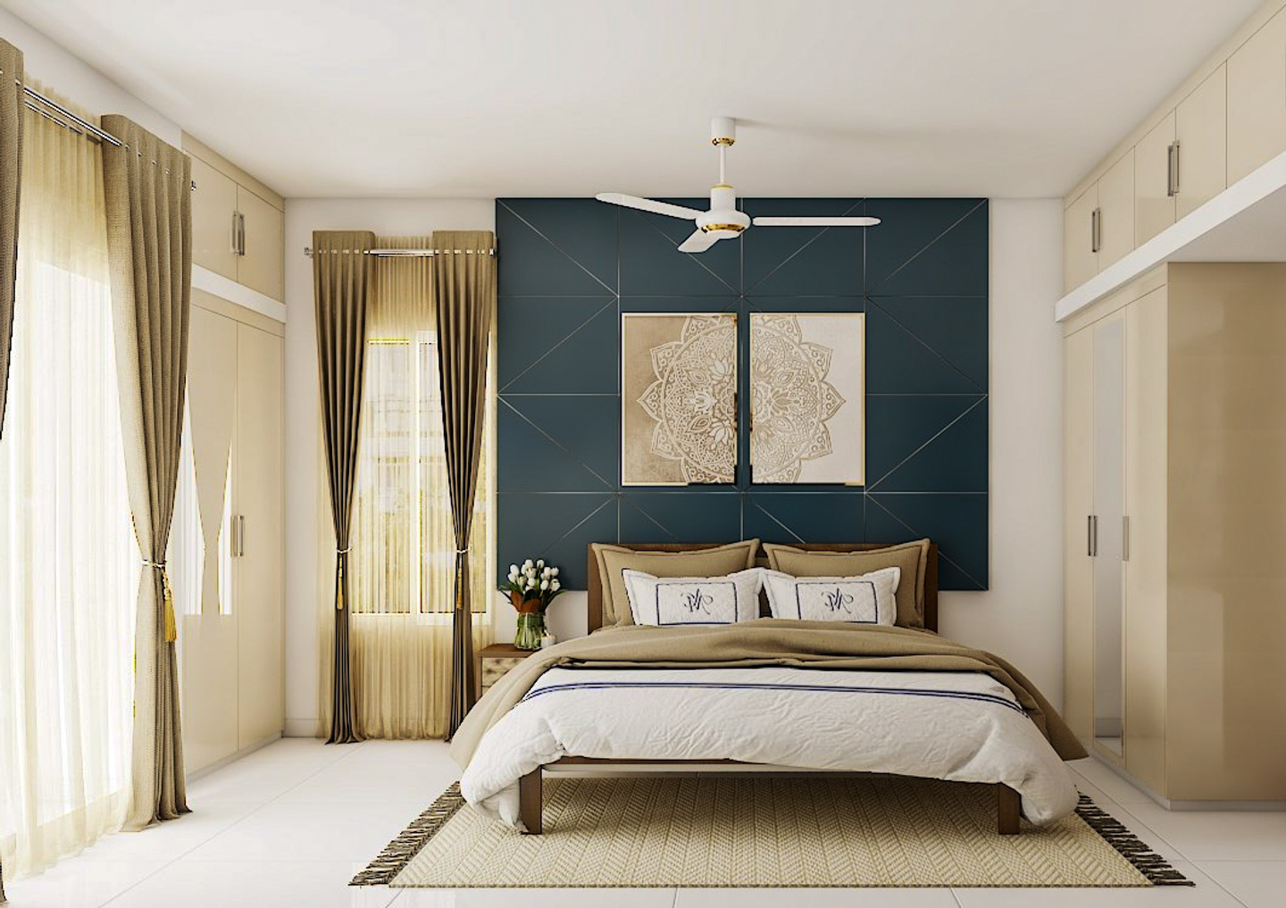 Spacious Modern Bedroom for hassle-free Storage Solutions
