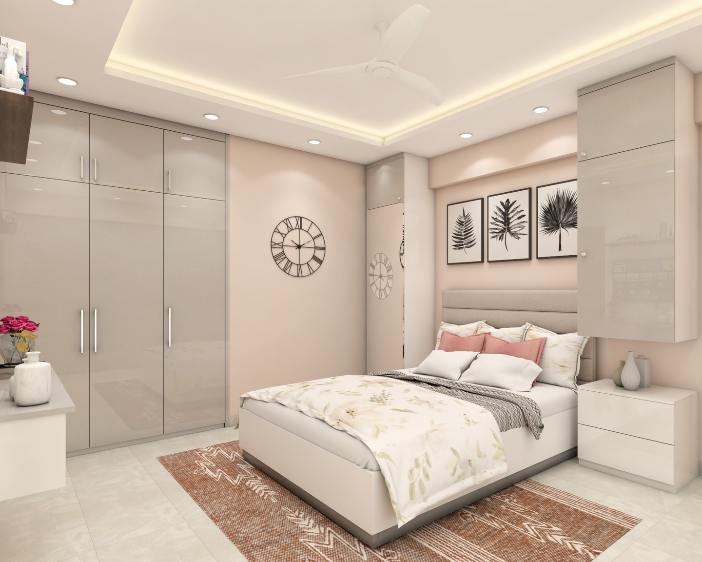 Compact Master Bedroom Design With Storage Units | Livspace