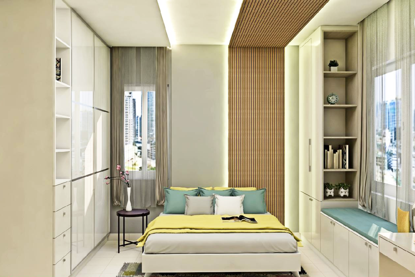 Convenient Contemporary Theme Compact Kids' Bedroom| Design | Livspace