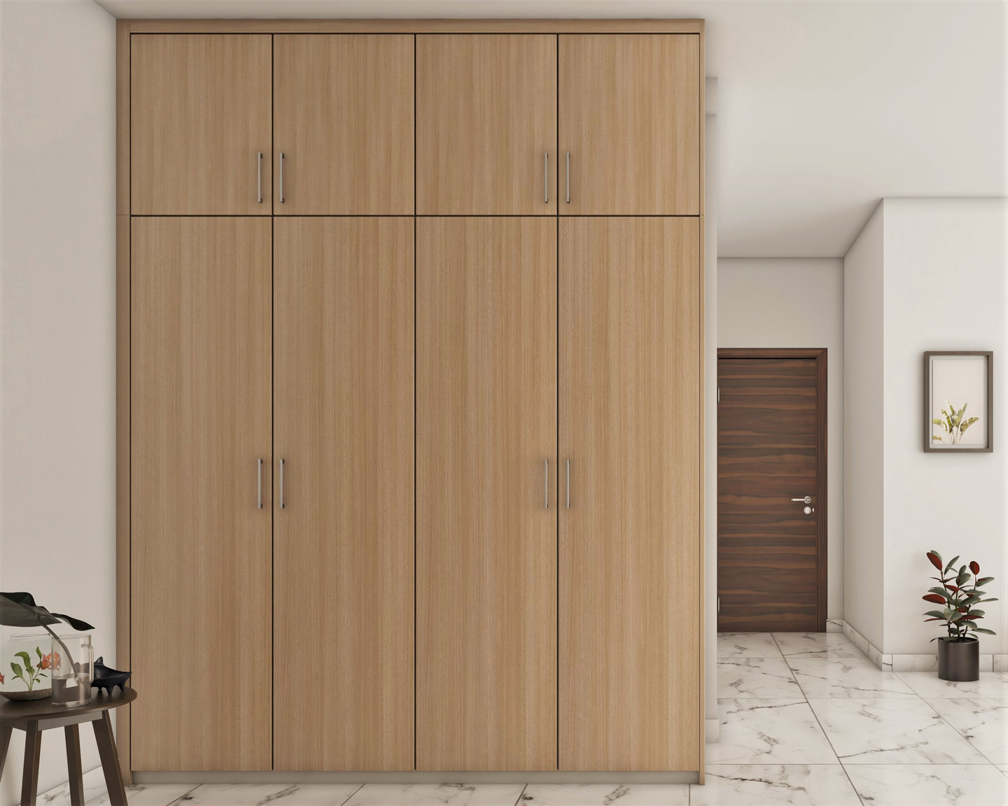 Wooden Modern Compact Wardrobe Design For Bedroom | Livspace