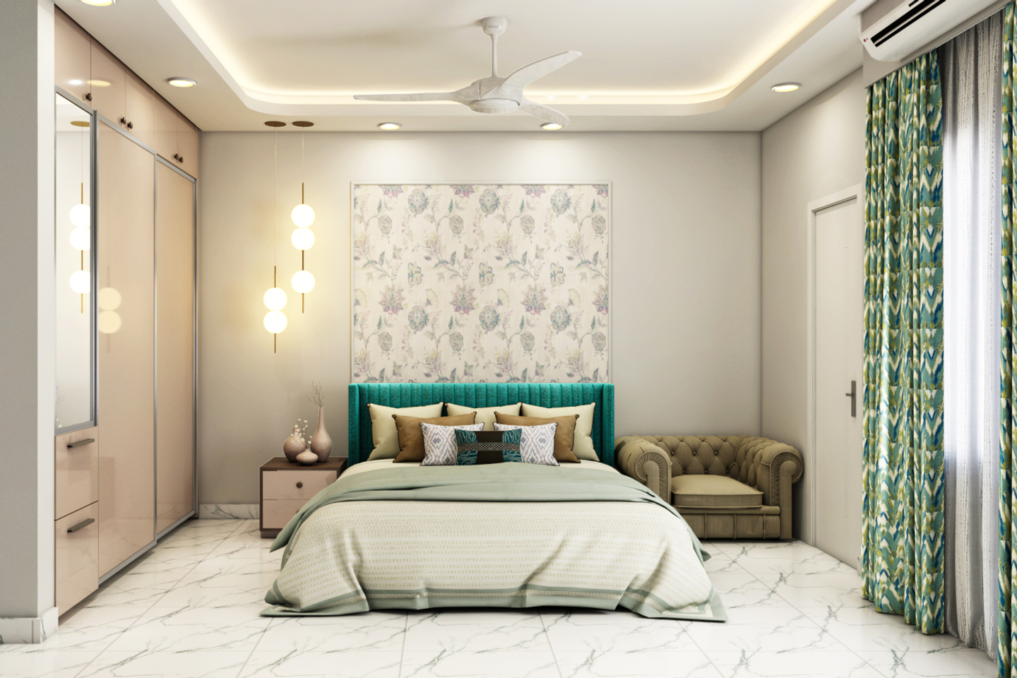 Contemporary POP Rectangle Ceiling Design For Bedroom With Lights ...