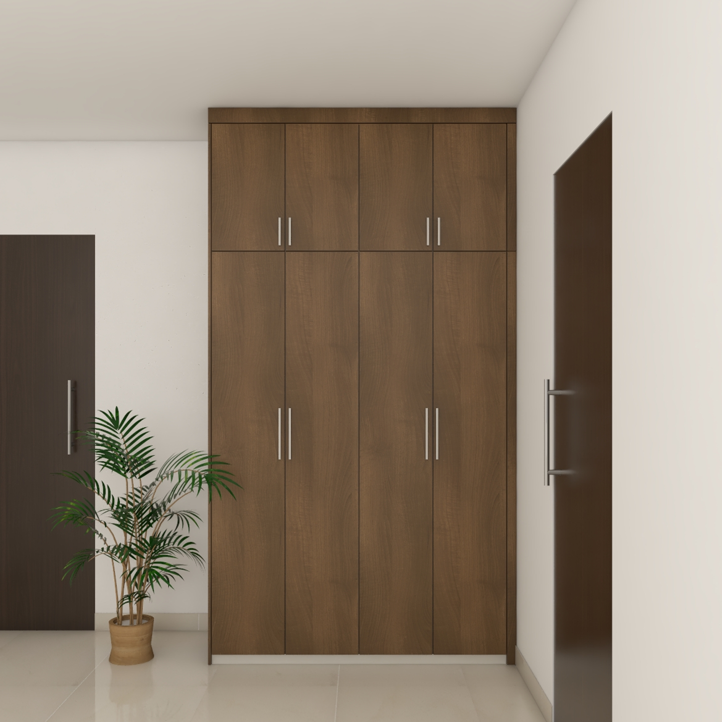 Simple and Elegant Wardrobe Design with Earthy Textures | Livspace