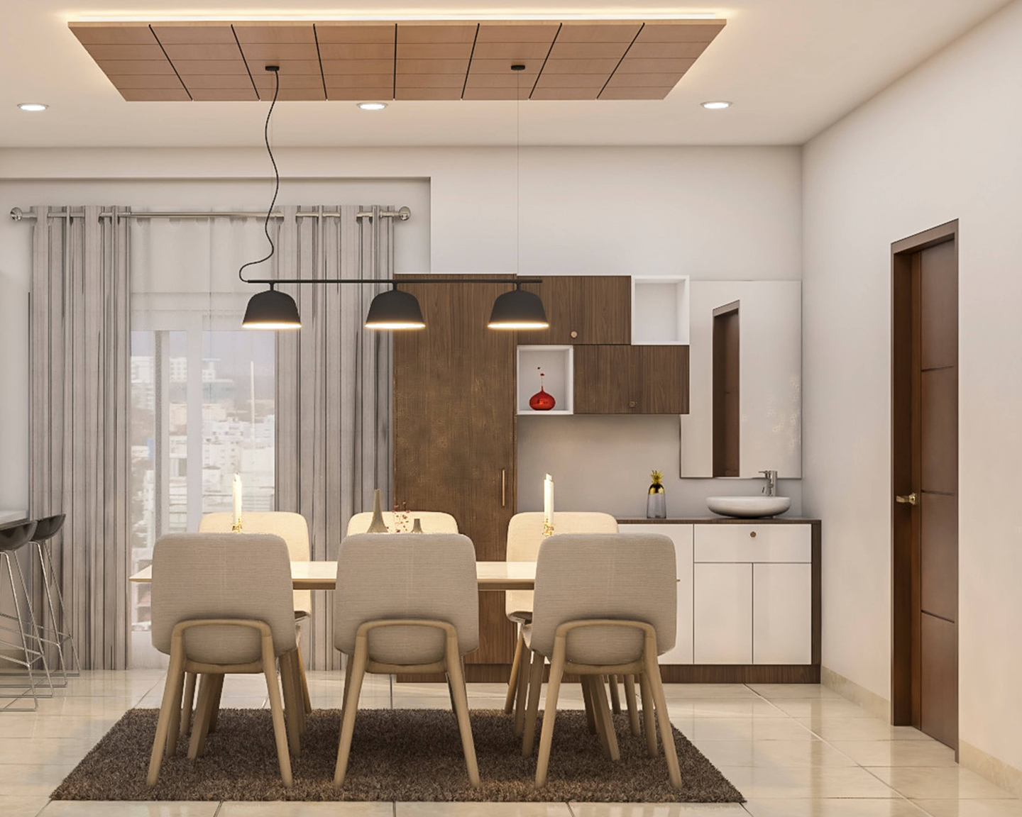 Convenient Contemporary Styled Spacious Dining Room Design Livspace