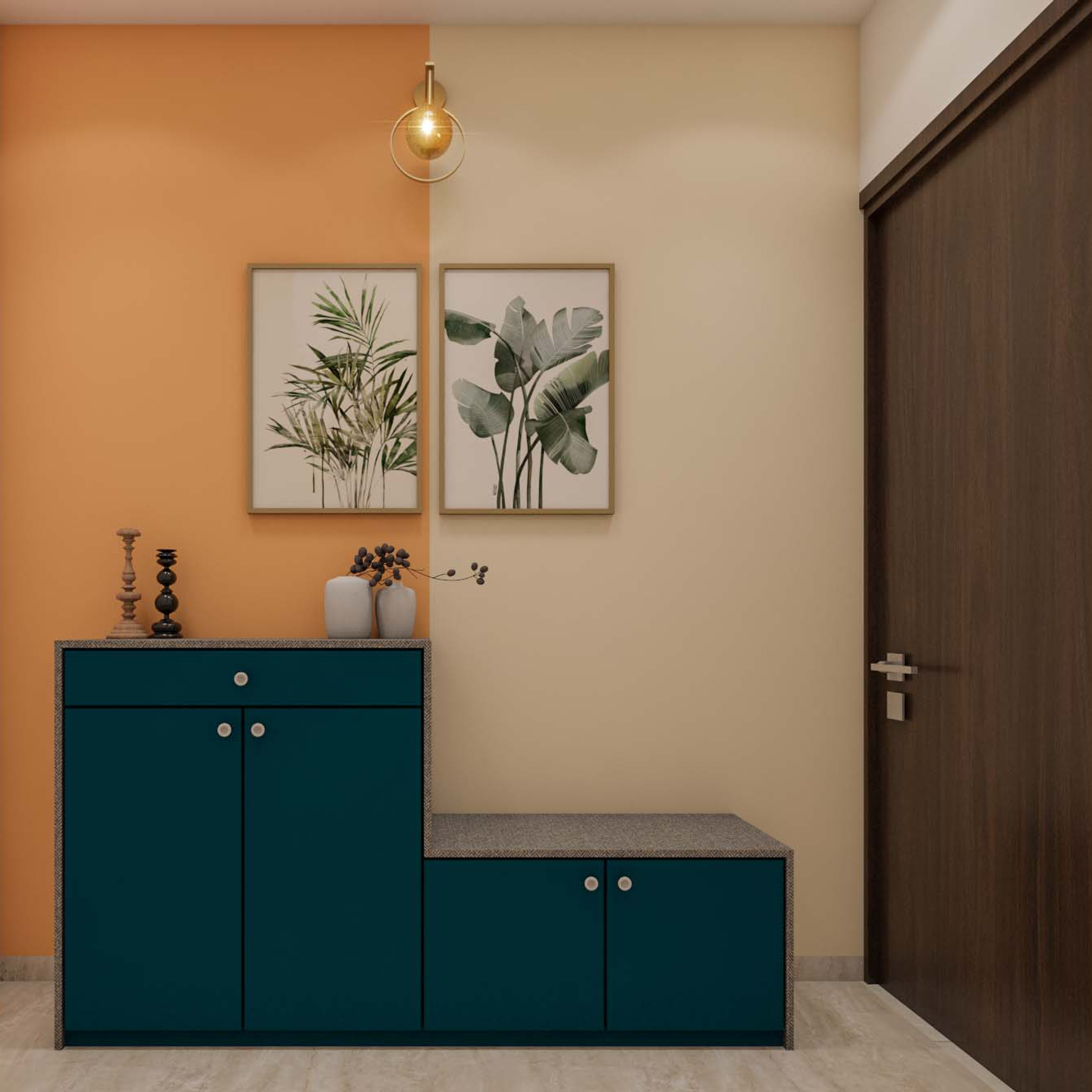 Multi-Functional Convenient Modern Themed Foyer Design | Livspace