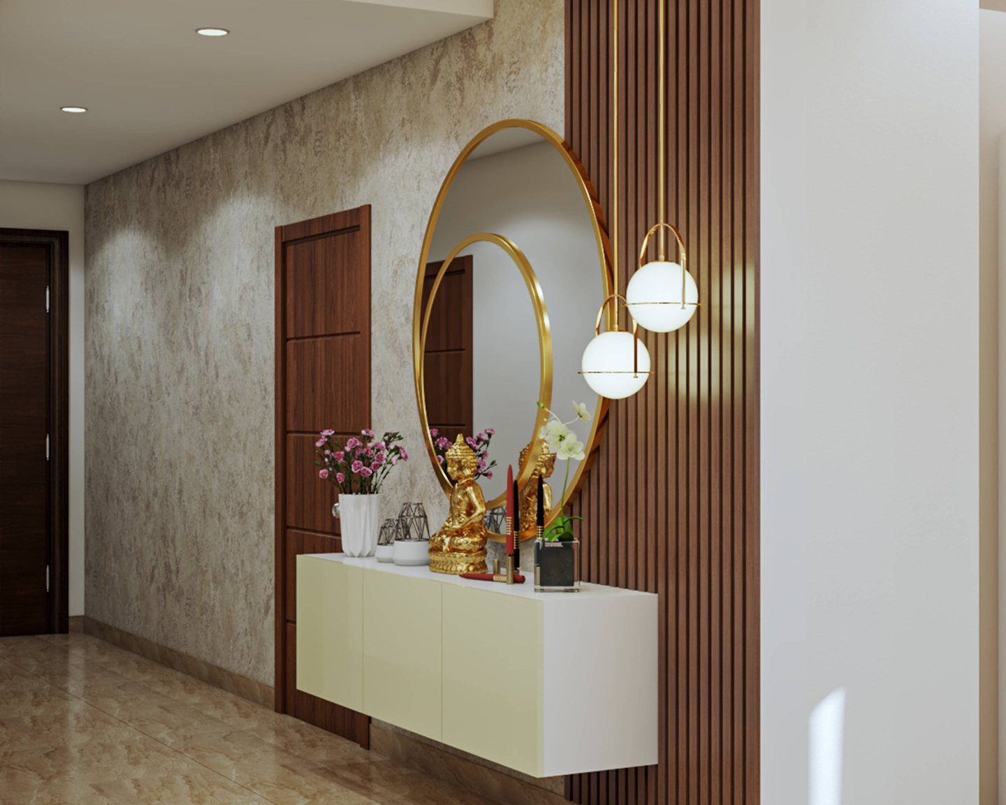 Classic Foyer Design Styled With Ambient Lighting | Livspace