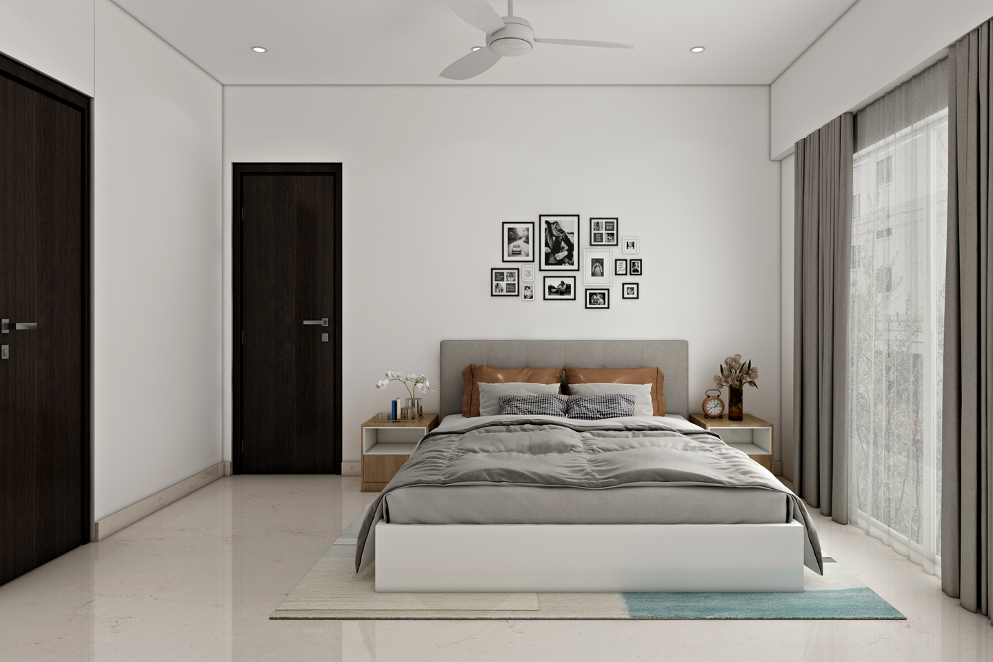 Minimalistic Themed Guest Bedroom Design With Spacious Layout Livspace