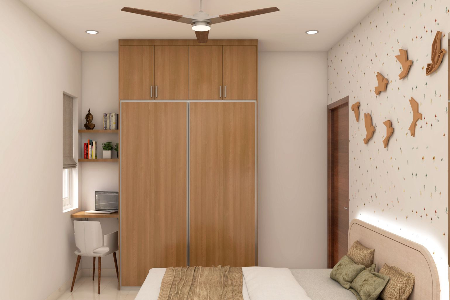 Spacious Kid's Bedroom Design With Study Table | Livspace