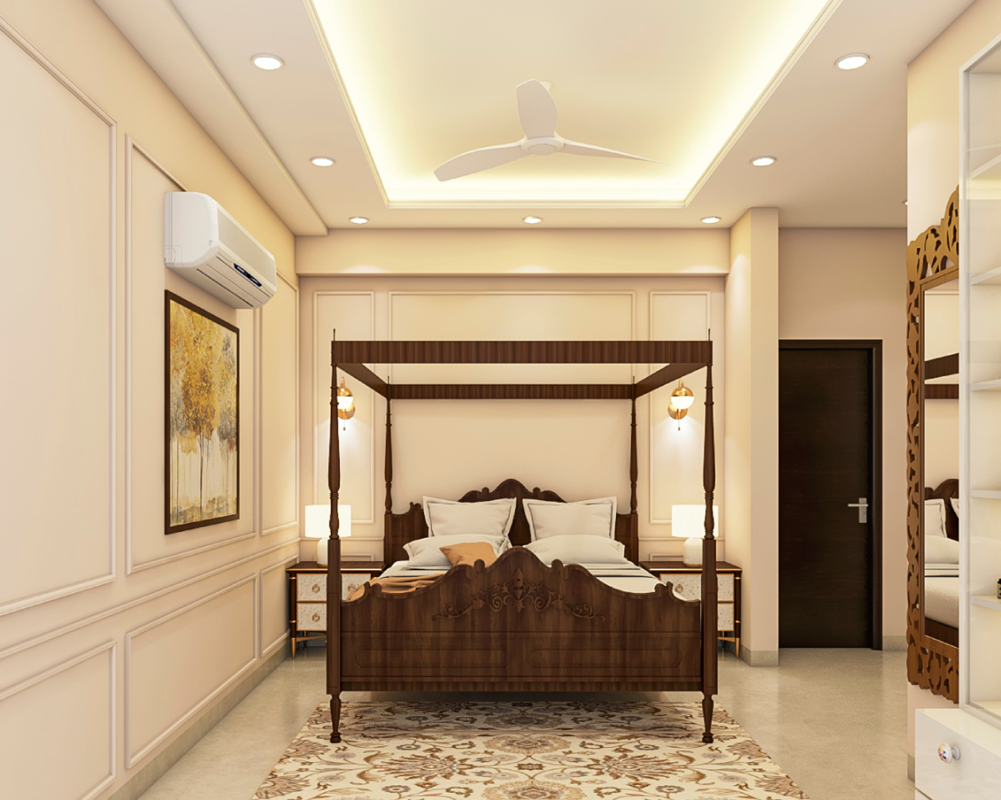 Creamy-White False Ceiling Design | Livspace