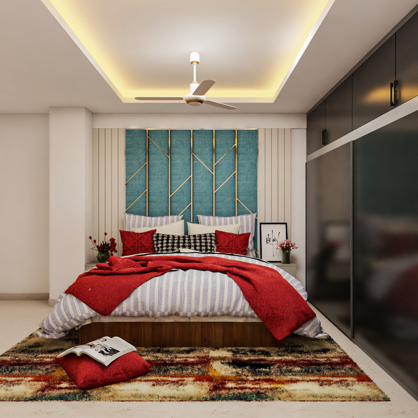 Contemporary White False Ceiling For Bedroom | Livspace