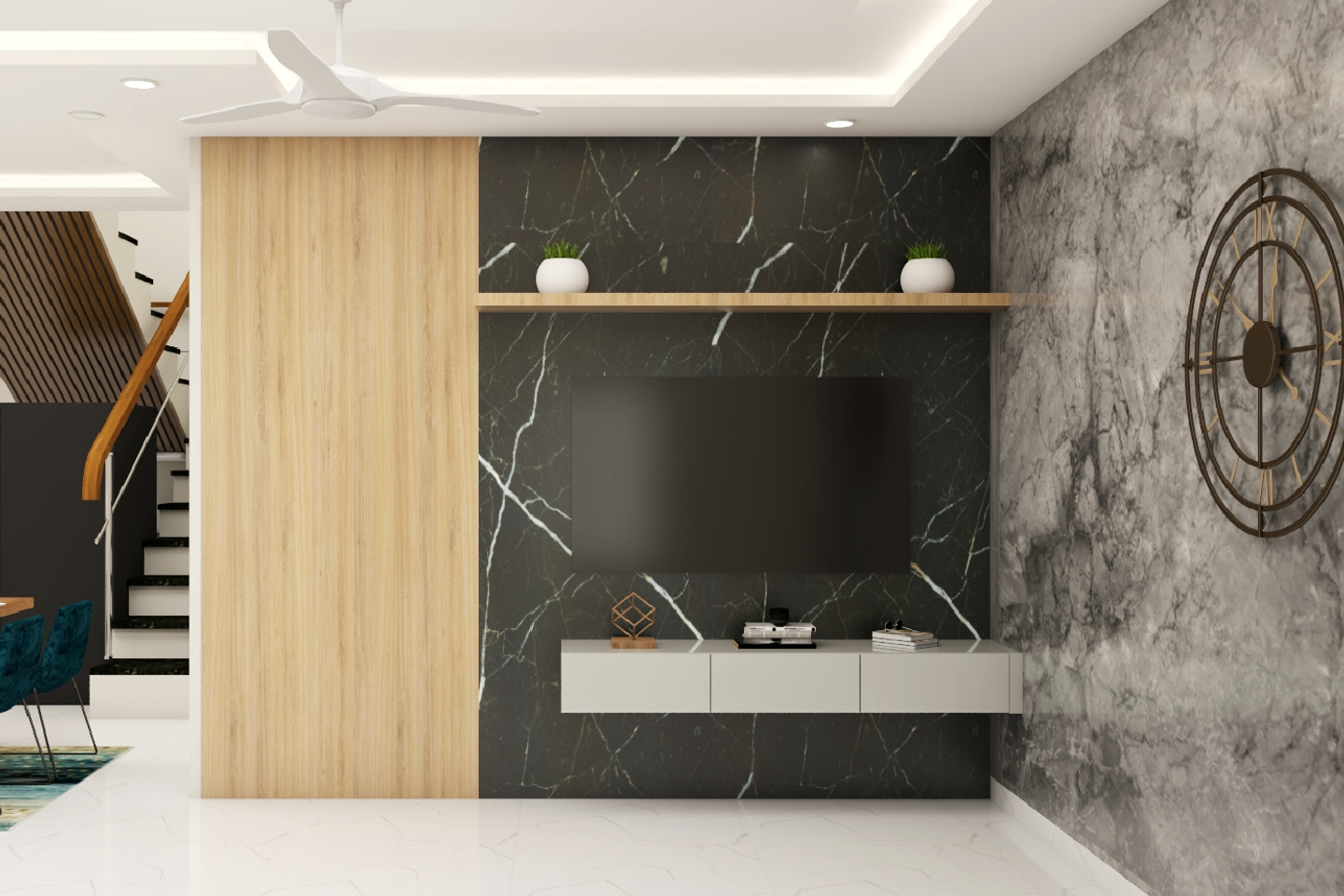 Spacious Black TV Unit Design | Livspace Spacious Black TV Unit Design | Livspace
