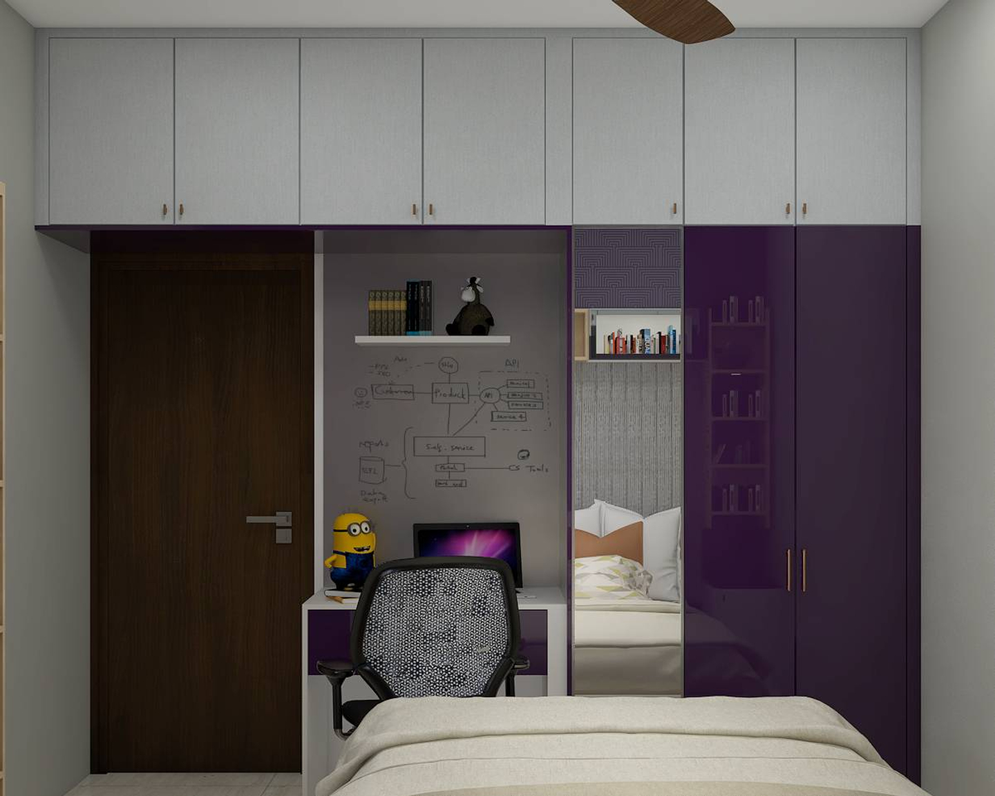 Spacious 3-Door Swing Wardrobe Design | Livspace