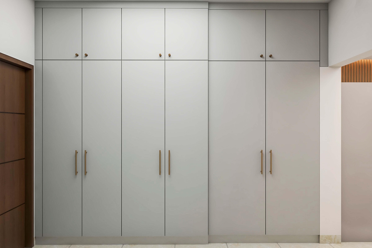 Contemporary Grey-Themed Simple Wardrobe Design With Lofts | Livspace Contemporary Grey-Themed Simple Wardrobe Design With Lofts | Livspace