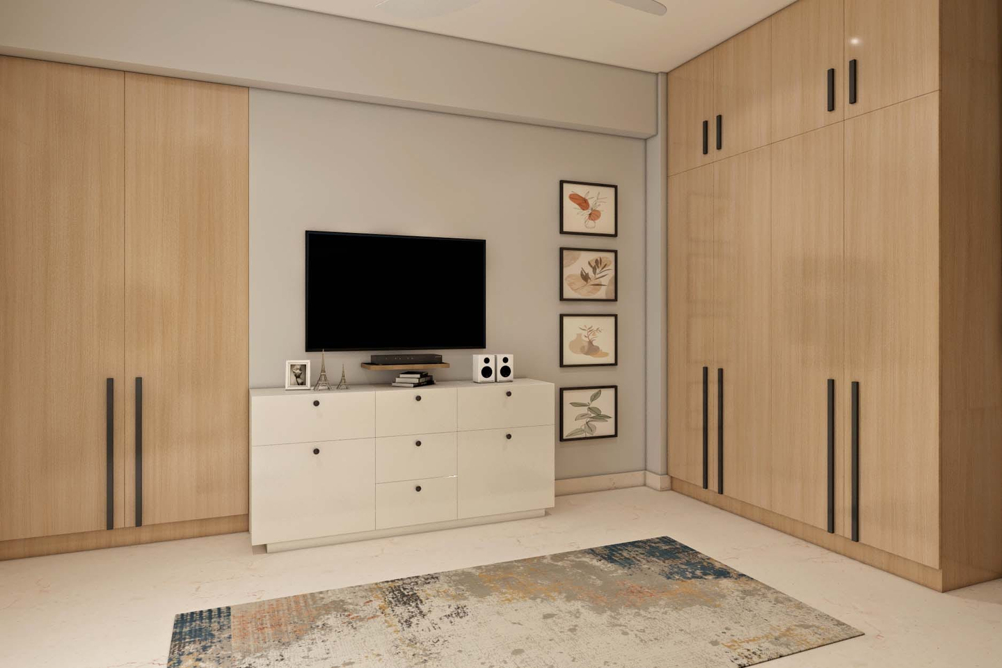 Contemporary Spacious Wardrobe With Wooden Laminate | Livspace