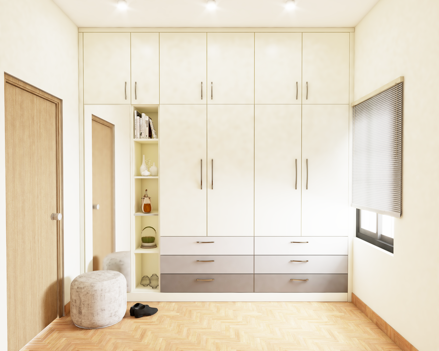 Maximum Storage Convenient Modern Style Wardrobe Design I Livspace