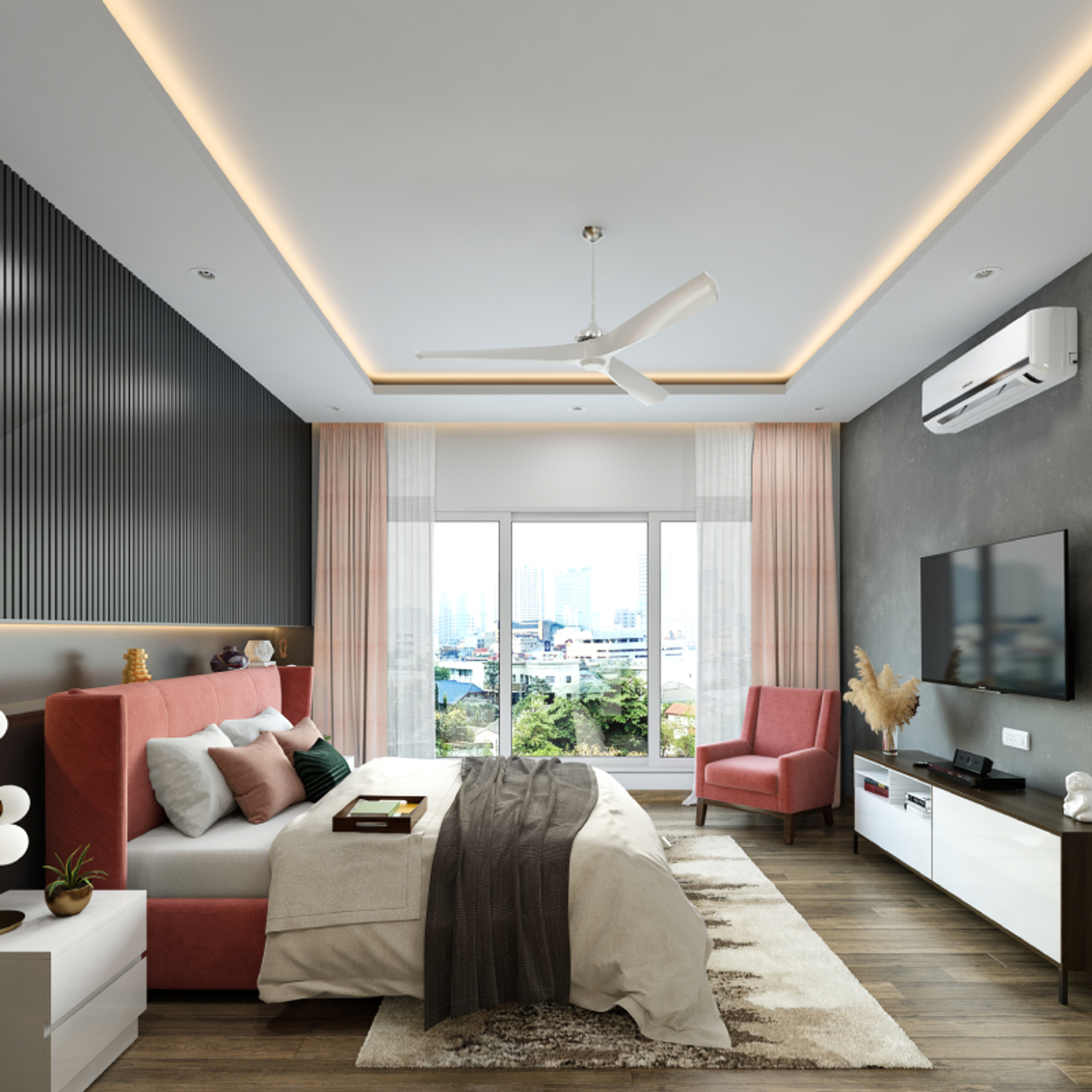 Gypsum False Ceiling With A Painted Finish | Livspace