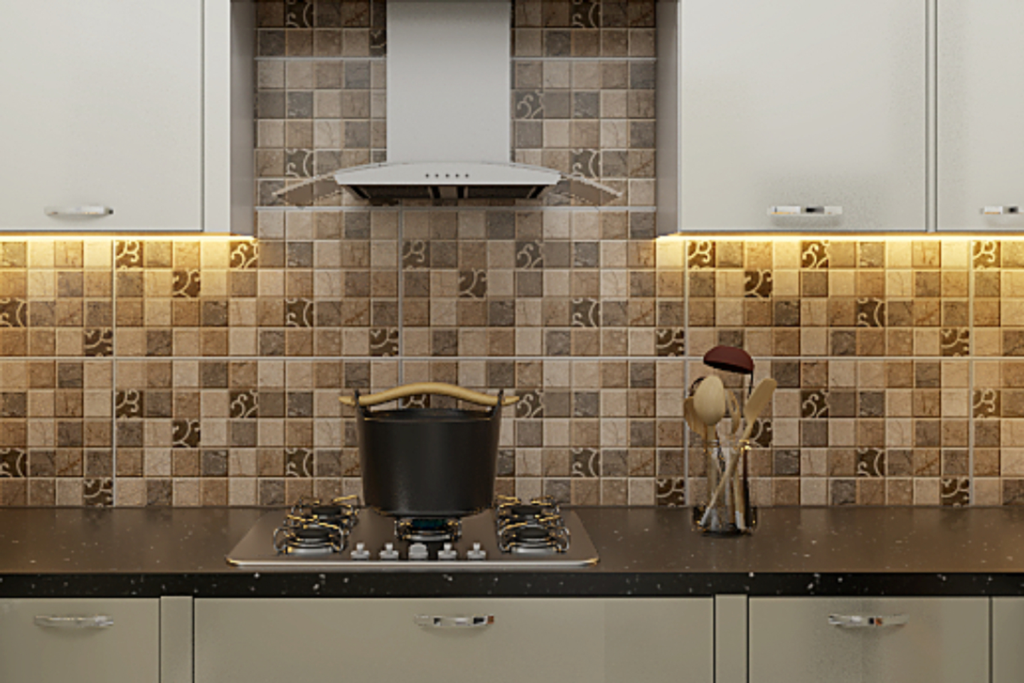 Matte Ceramic Tiles Design With A Geometric Pattern | Livspace