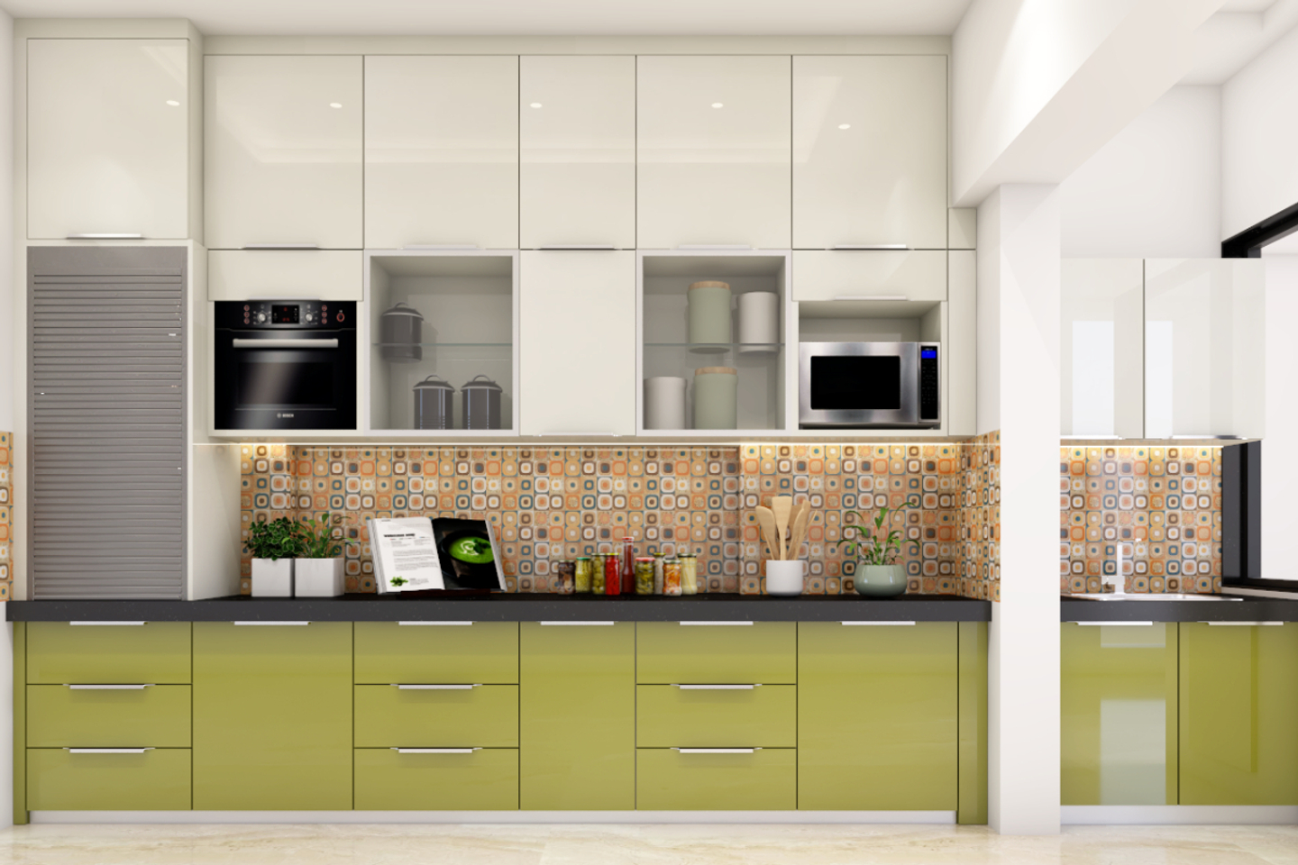 Moroccan Kitchen Tiles Design With A Matte Finish | Livspace