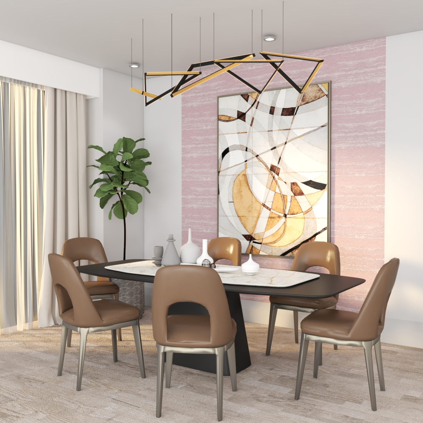 Spacious Dining Hall Design With Ambient Lighting | Livspace