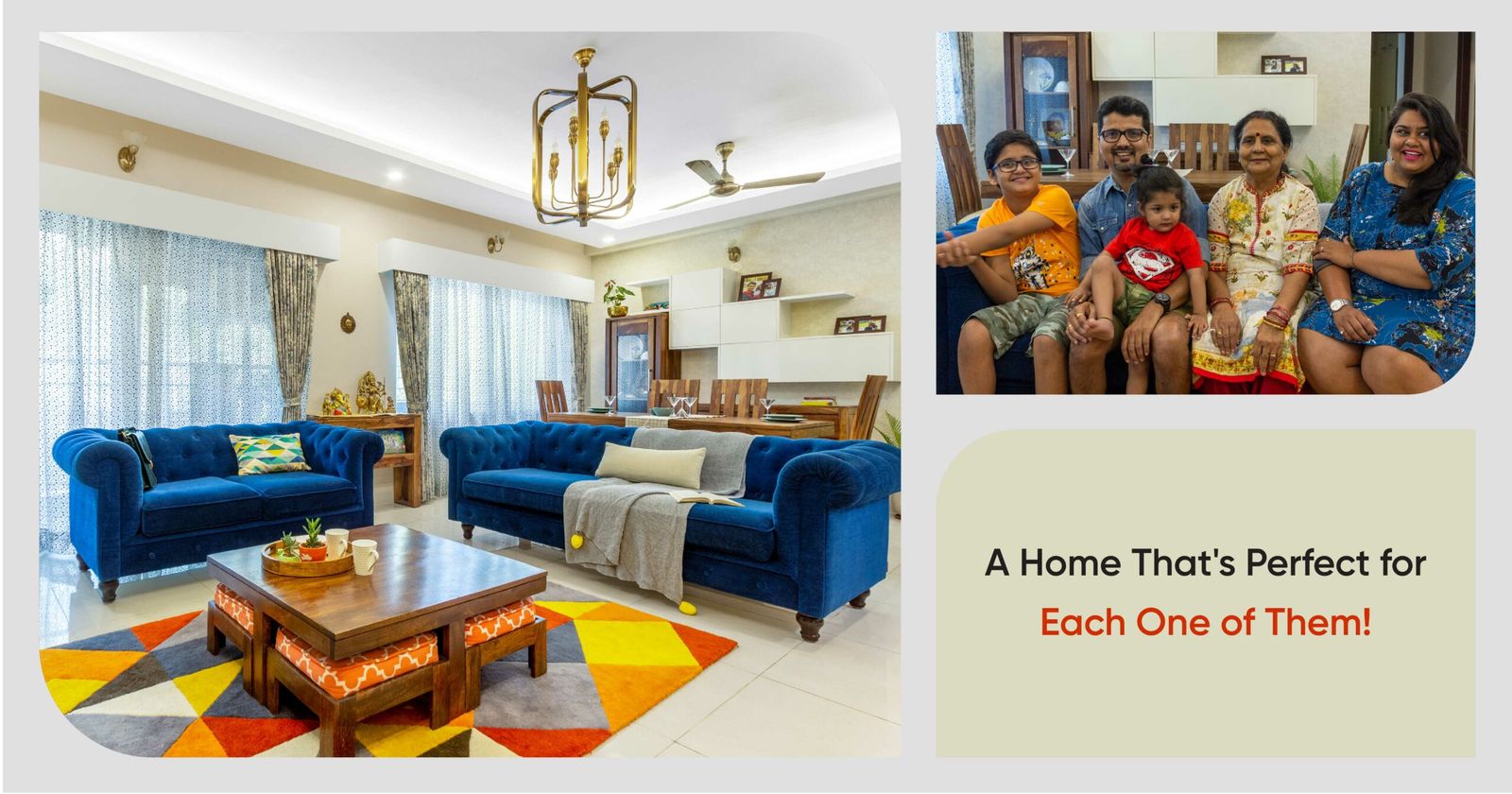 3 BHK Home Design: A Colourful Home That's Easy to Maintain
