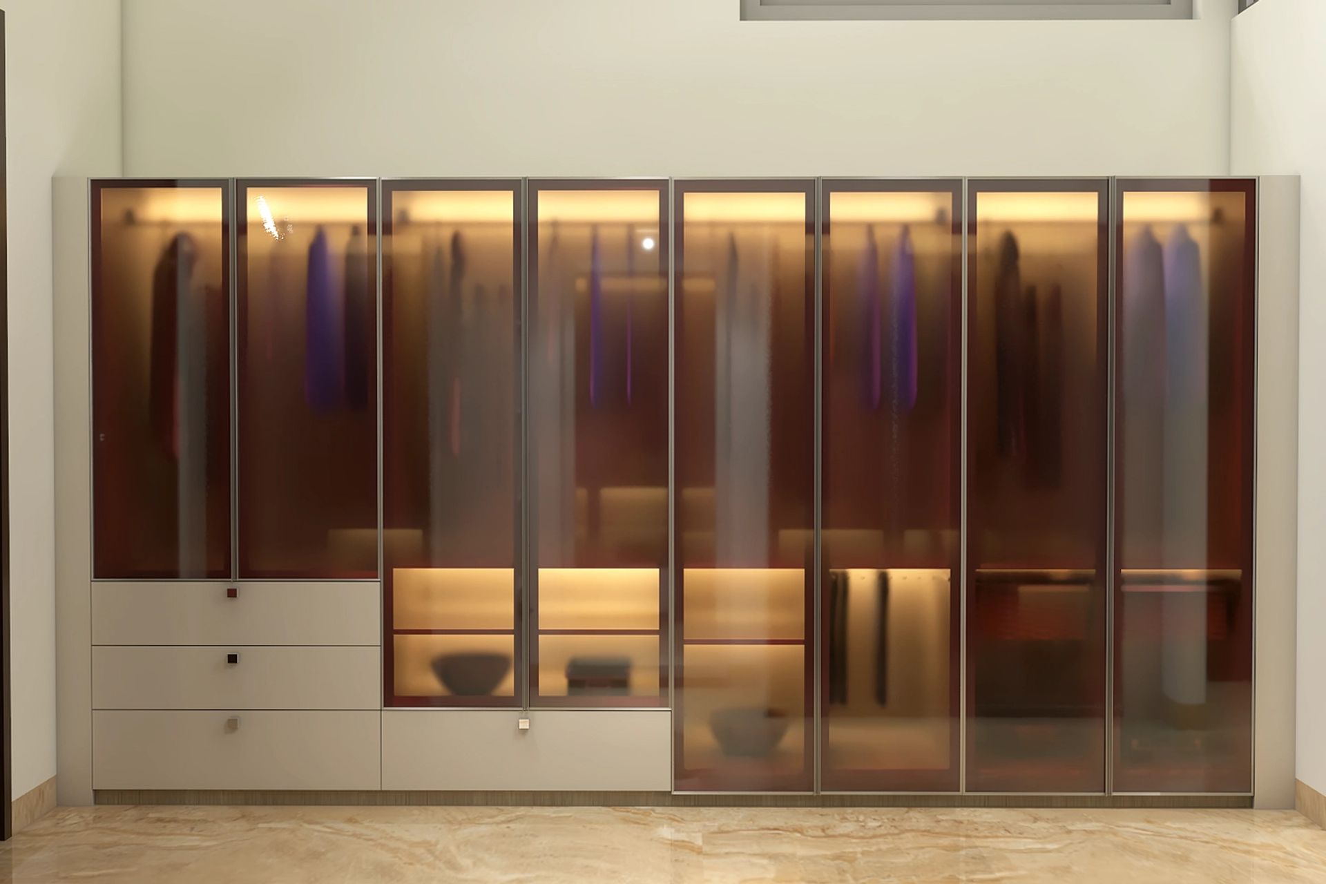 Low Maintenance Convenient Modern Styled Wardrobe Design| Livspace
