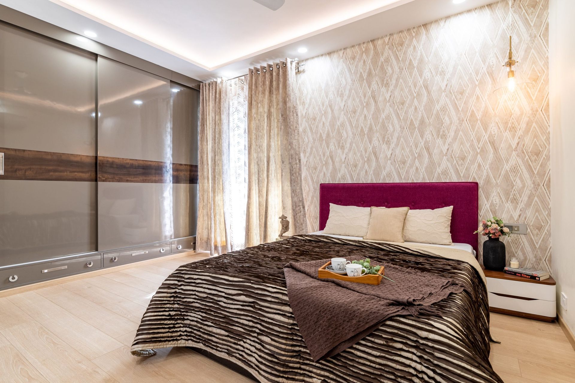 Spacious False Ceiling Design With Inverted Cove Lights | Livspace