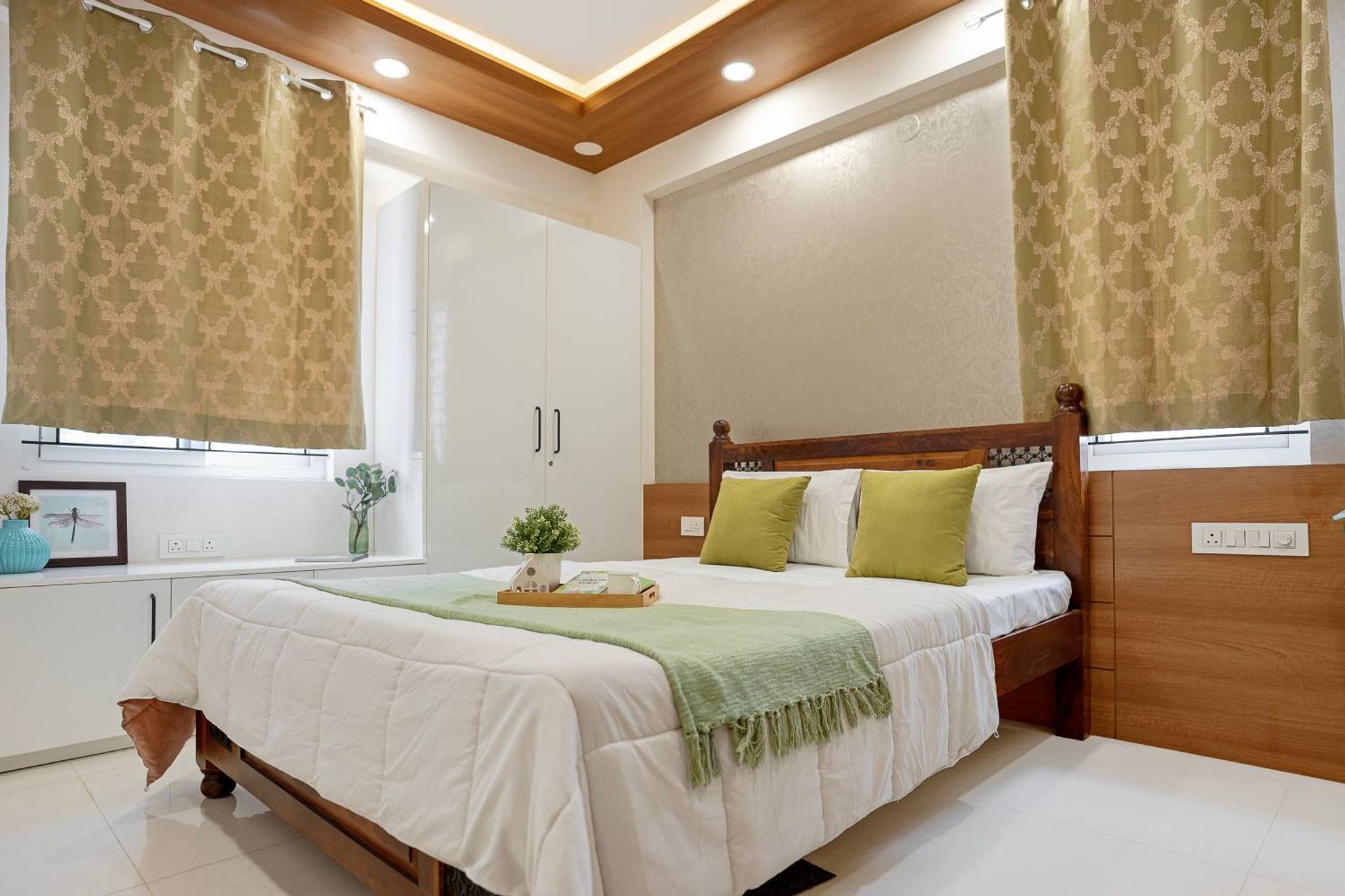 Painted Peripheral POP False Ceiling Design With Rectangle Shape And ...