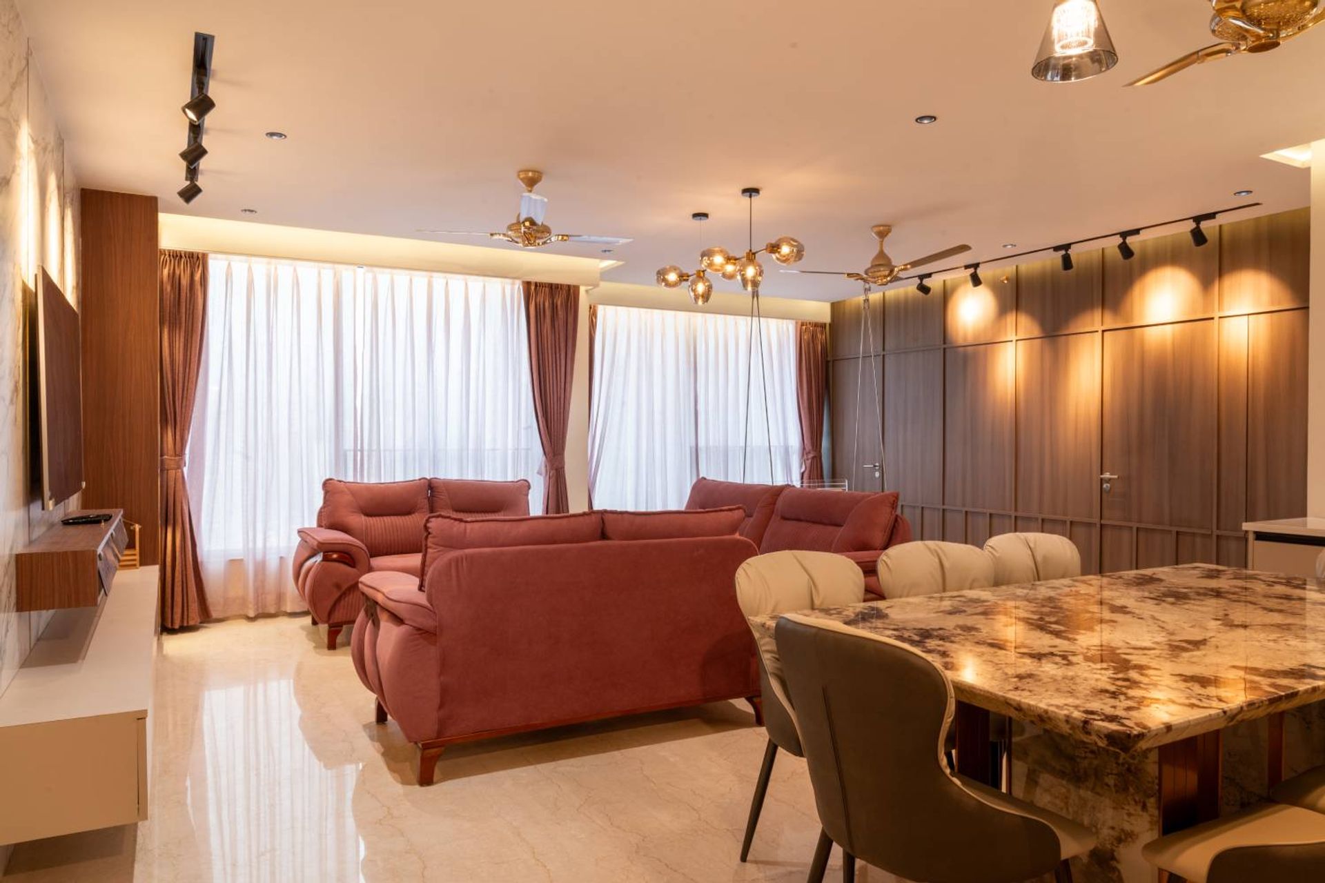 Modern Plain POP False Ceiling Design with Cove, Recessed and Track ...