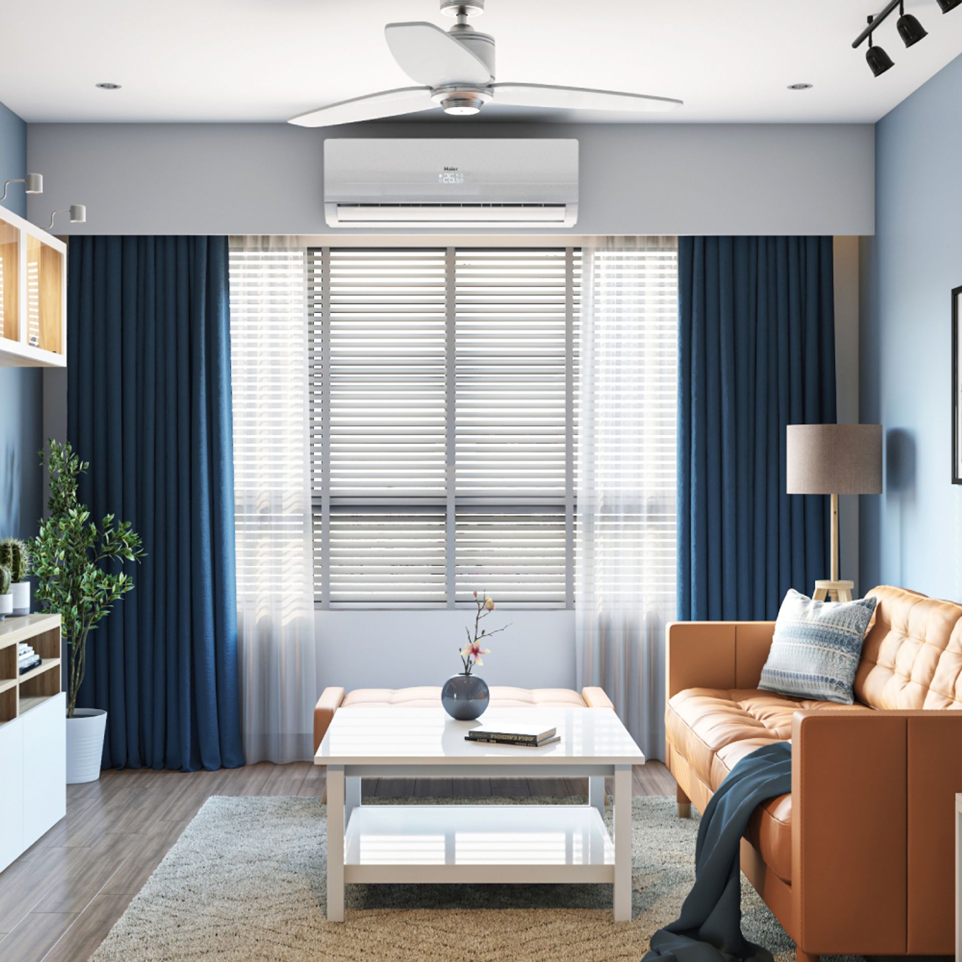 White UPVC Window Design For Living Rooms | Livspace