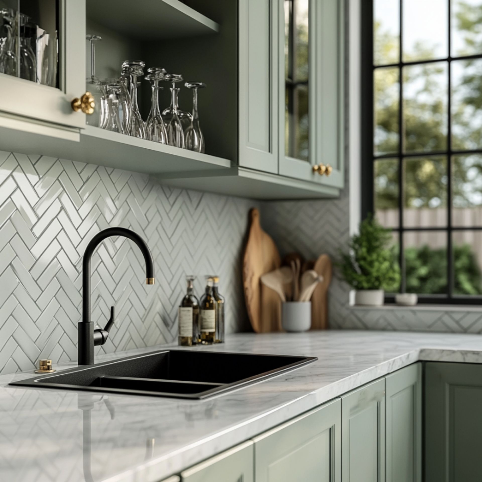 Dual Bowl Flush Mount Kitchen Sink Design in Black Matte Metal Finish ...