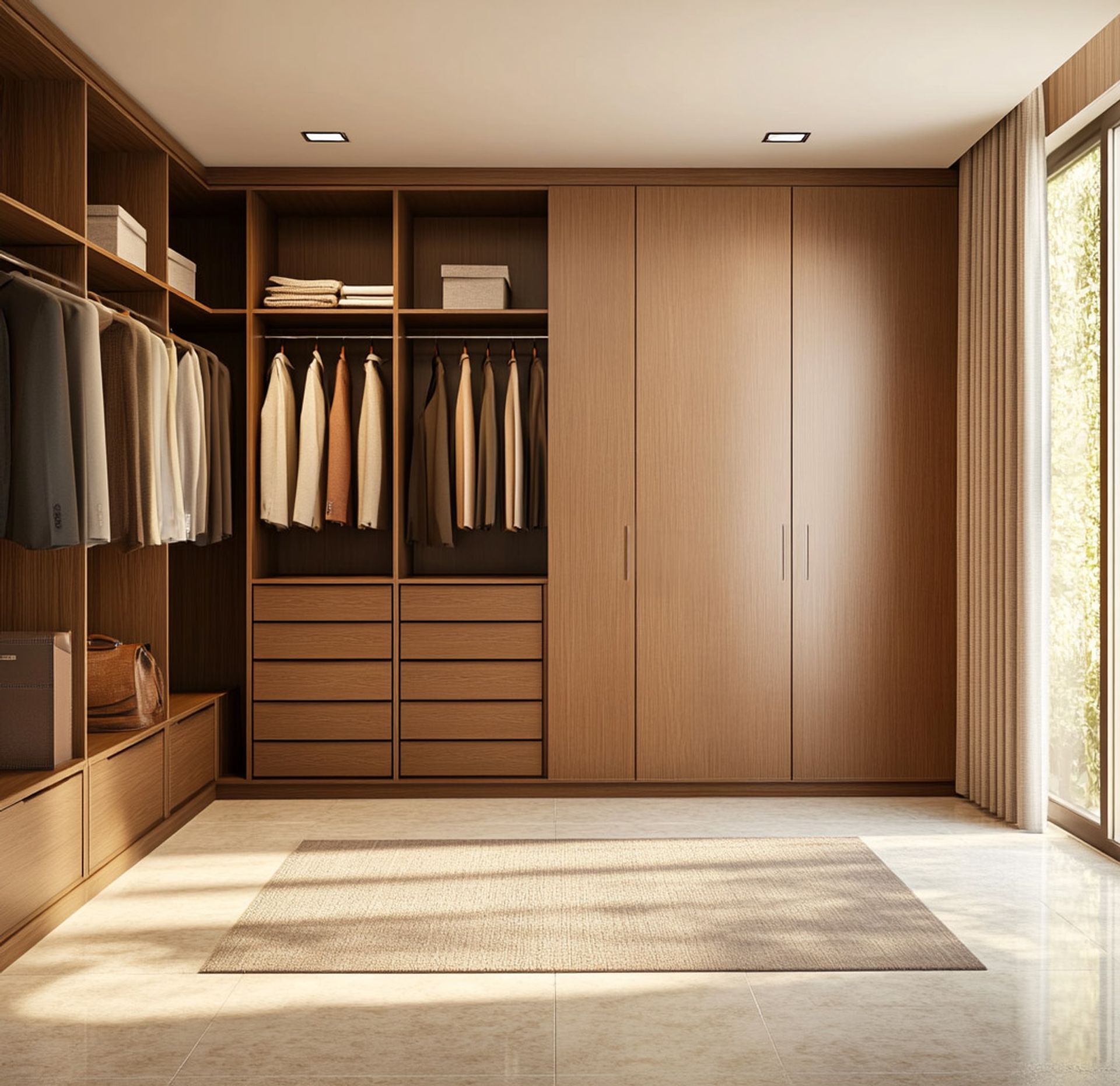 3-Door Amati PC Modern Walk-In Wardrobe Design with Open and Closed ...